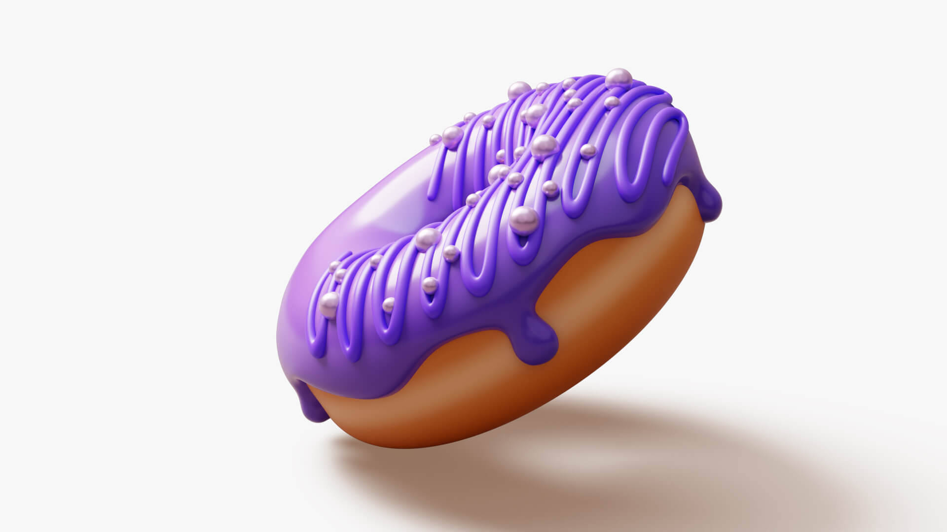 Purple Donut With Pearls - 3D Model by SoulDELF