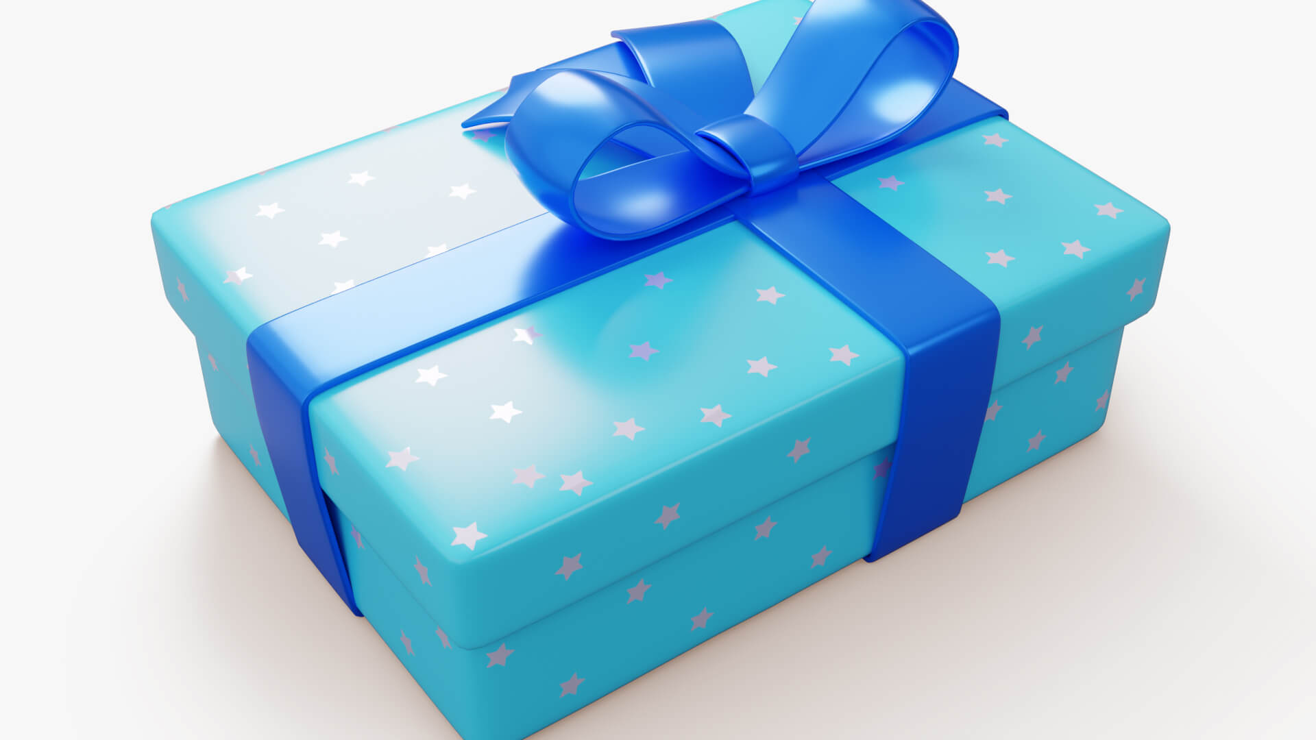 Stylized Blue Gift Box - 3D Model by SoulDELF
