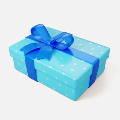 Stylized Blue Gift Box - 3D Model by SoulDELF