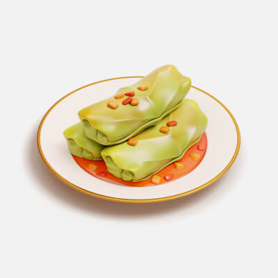 Stylized Cabbage Rolls - 3D Model by SoulDELF