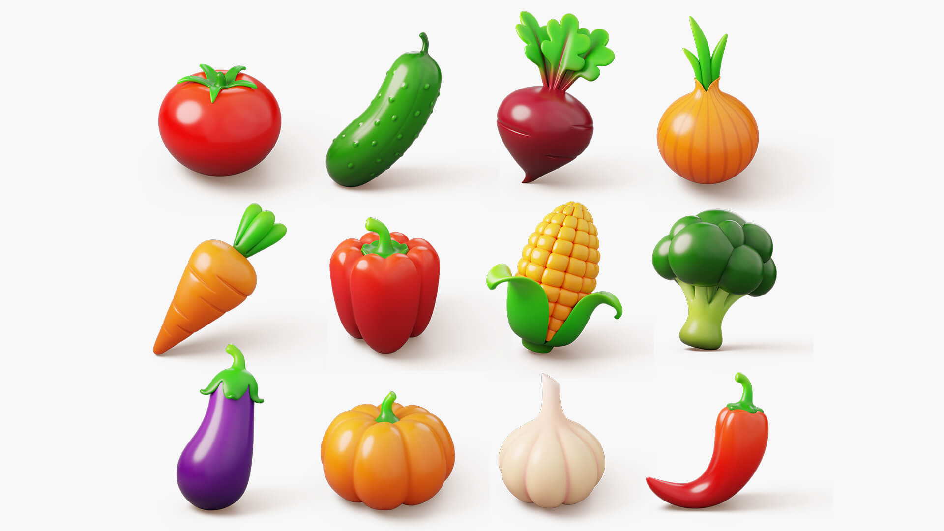 Stylized Fruits and Vegetables Pack - 3D Model by SoulDELF
