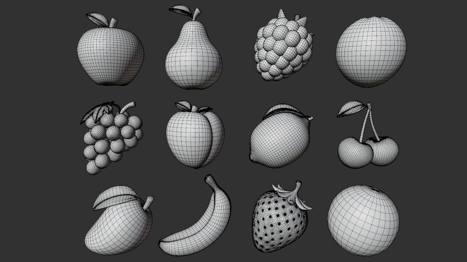 Stylized Fruits and Vegetables Pack - 3D Model by SoulDELF
