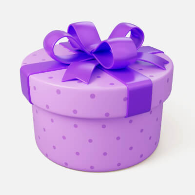 Stylized Purple Gift Box - 3D Model by SoulDELF