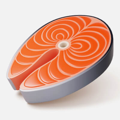 Stylized Salmon Steak - 3D Model by SoulDELF