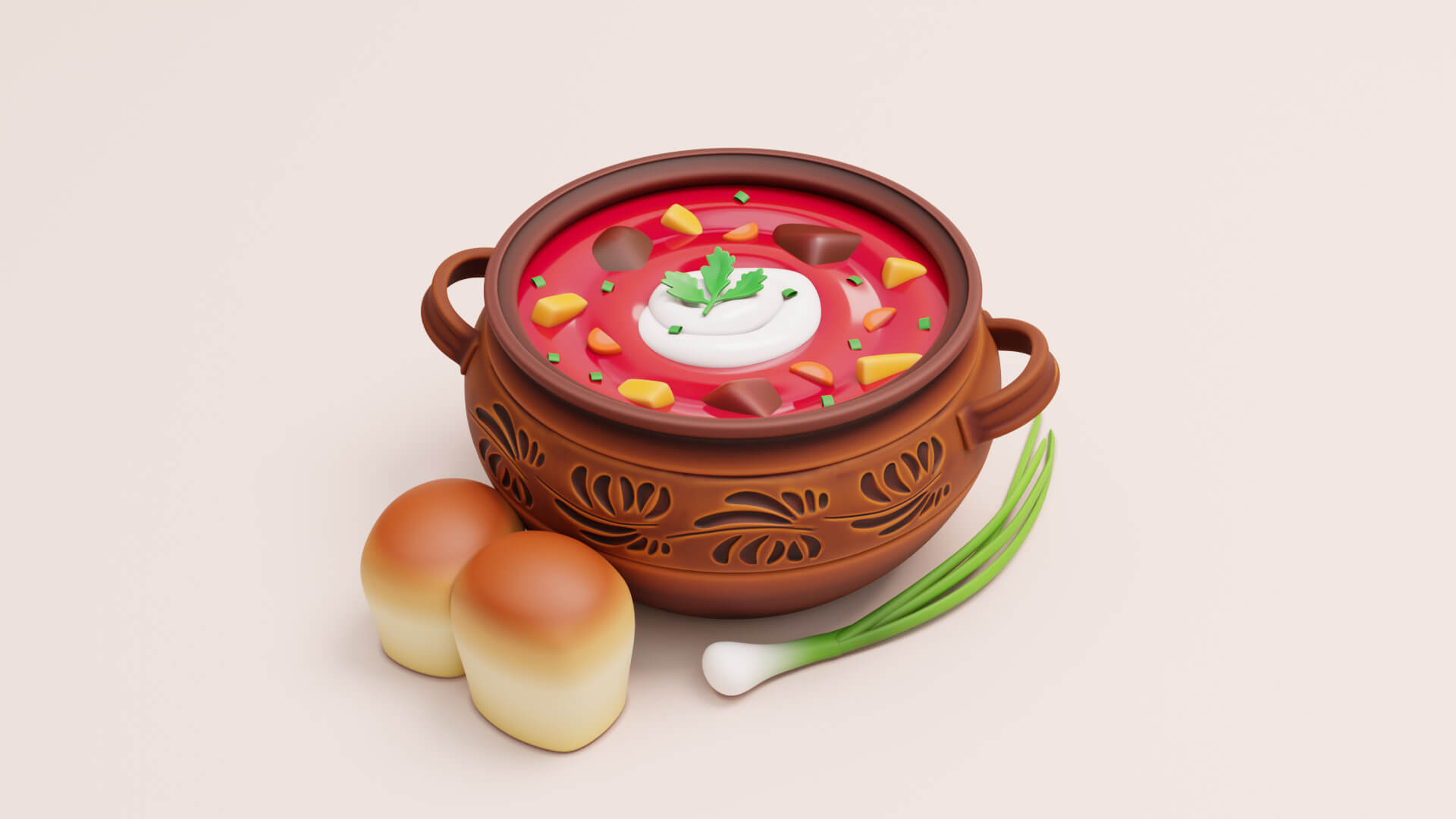 Stylized Ukraine Borsch - 3D Model by SoulDELF