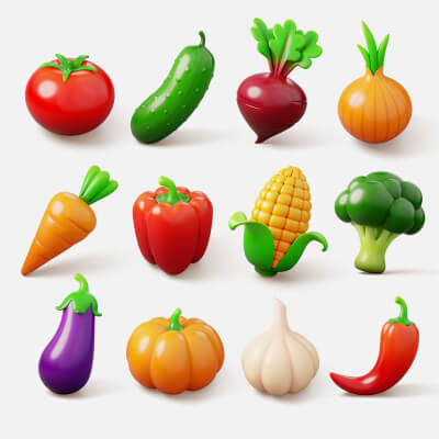 Stylized Vegetable Pack - 3D Model by SoulDELF