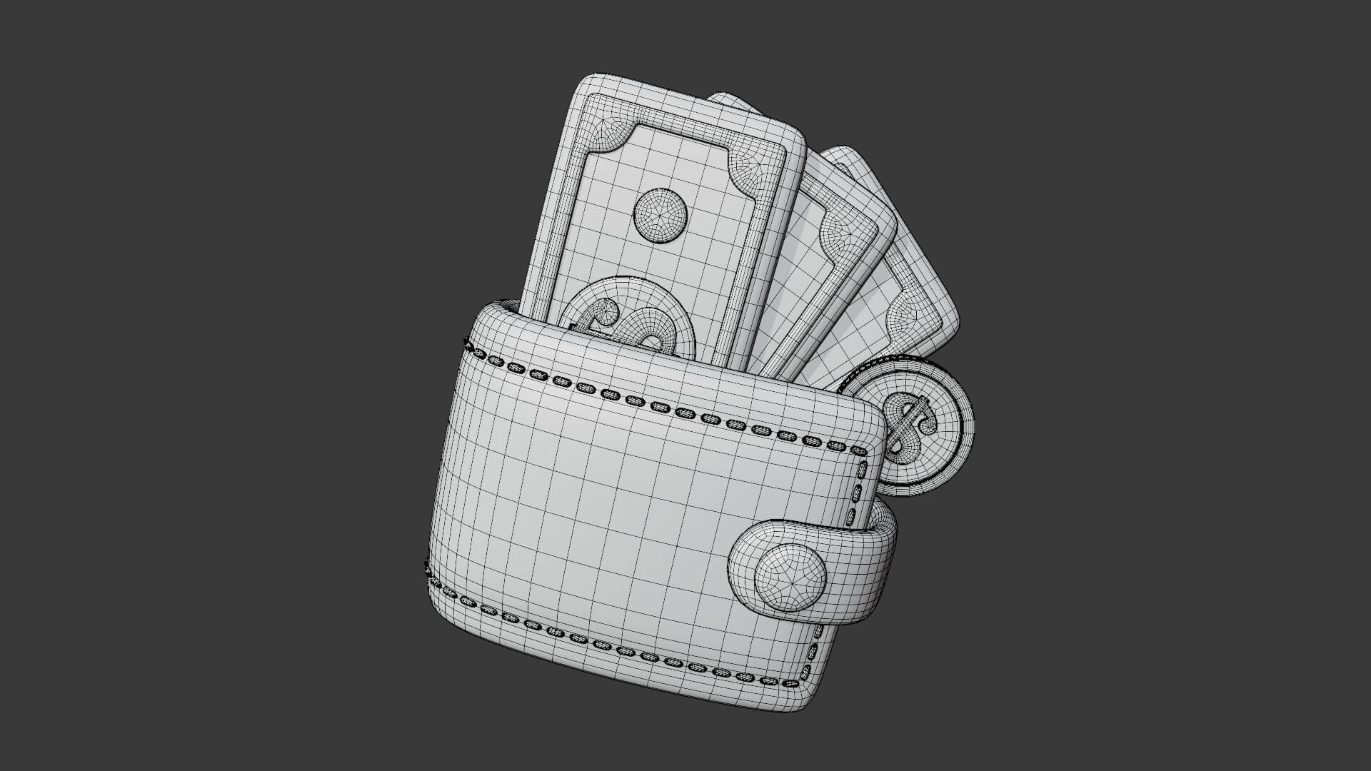 Stylized Wallet with Money - 3D Model by SoulDELF