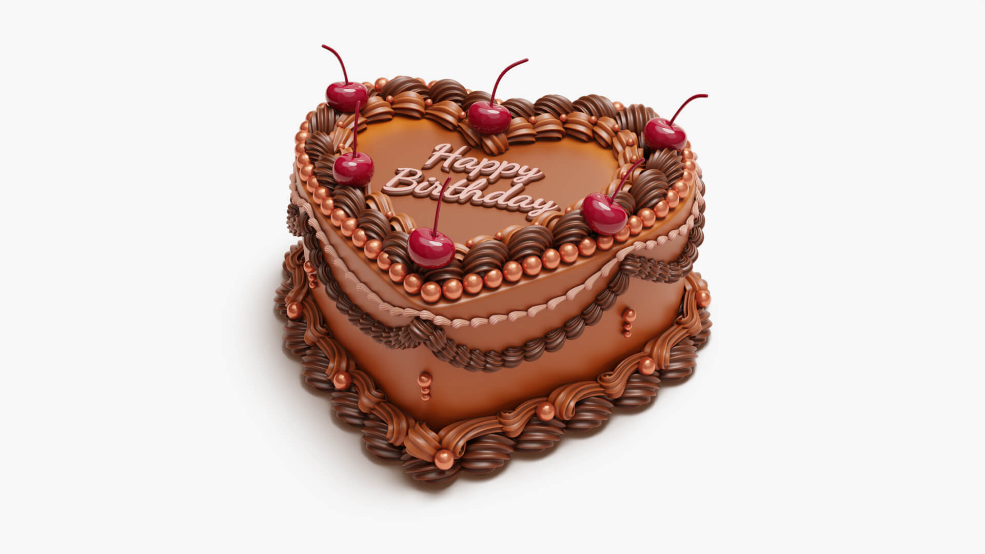 Vintage Heart-Shaped Cake 3D Model by SoulDELF