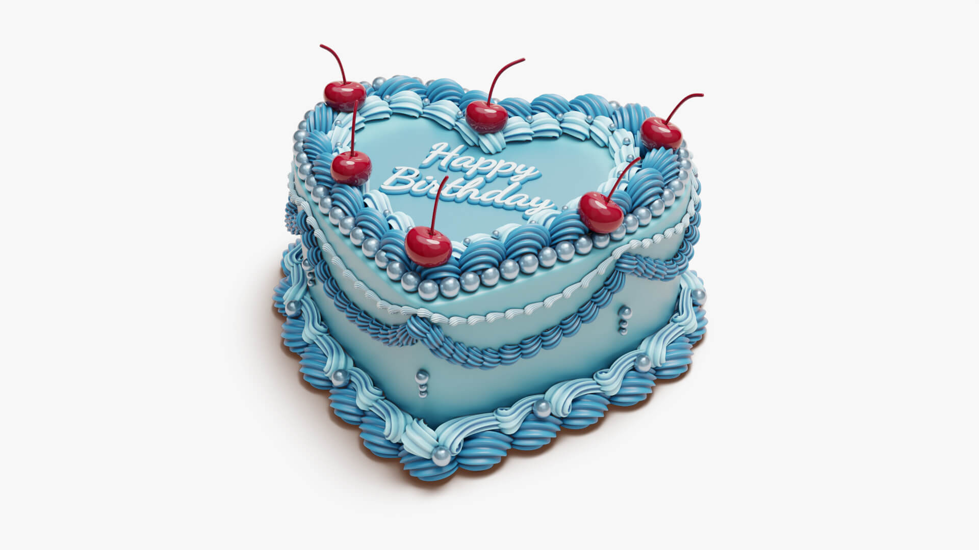 Vintage Heart-Shaped Cake 3D Model by SoulDELF