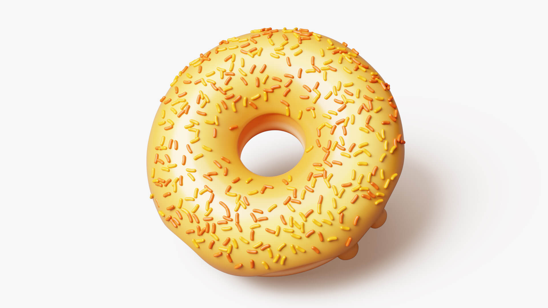 Yellow Donut With Sprinkles - 3D Model by SoulDELF