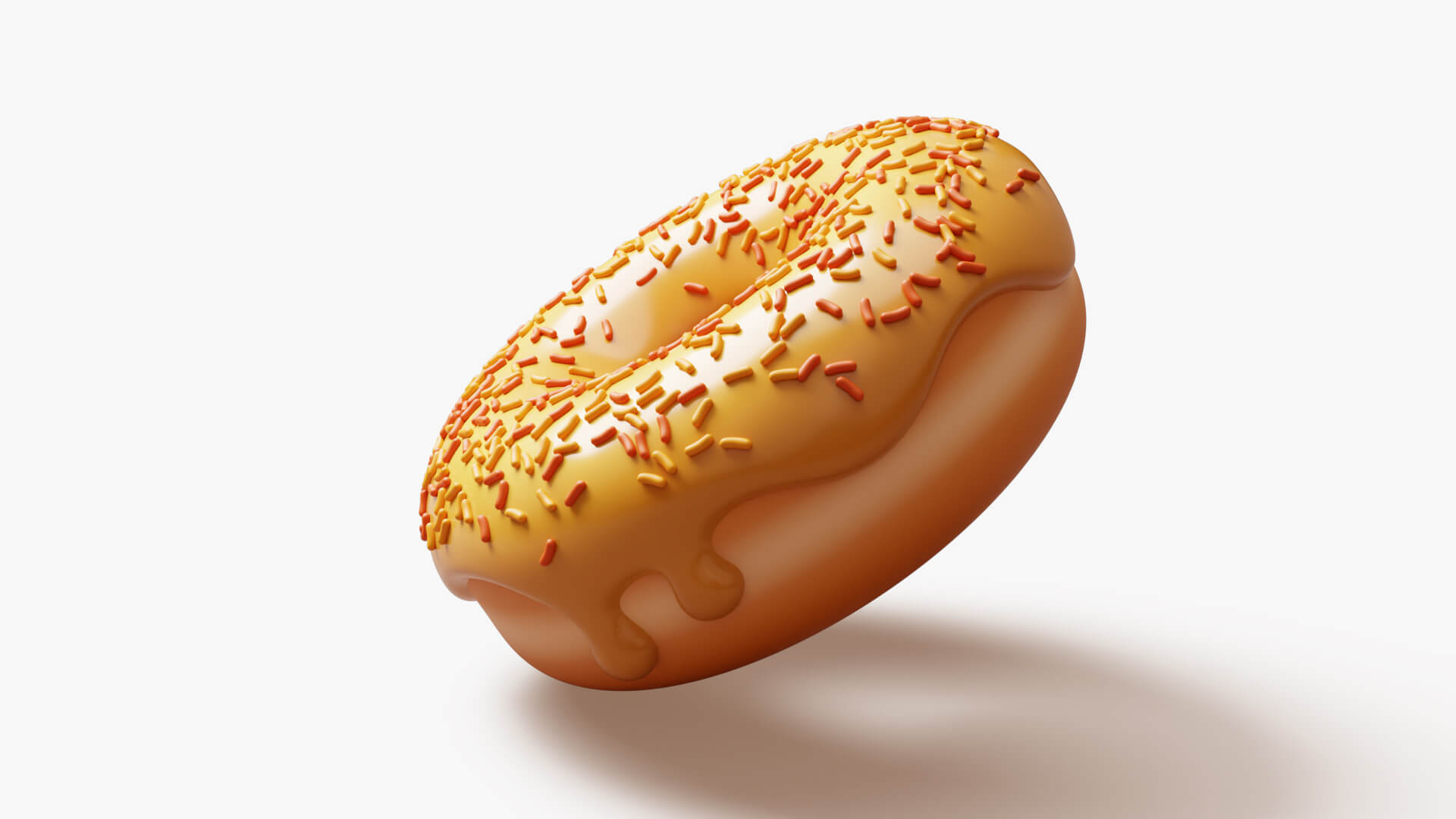 Yellow Donut With Sprinkles - 3D Model by SoulDELF