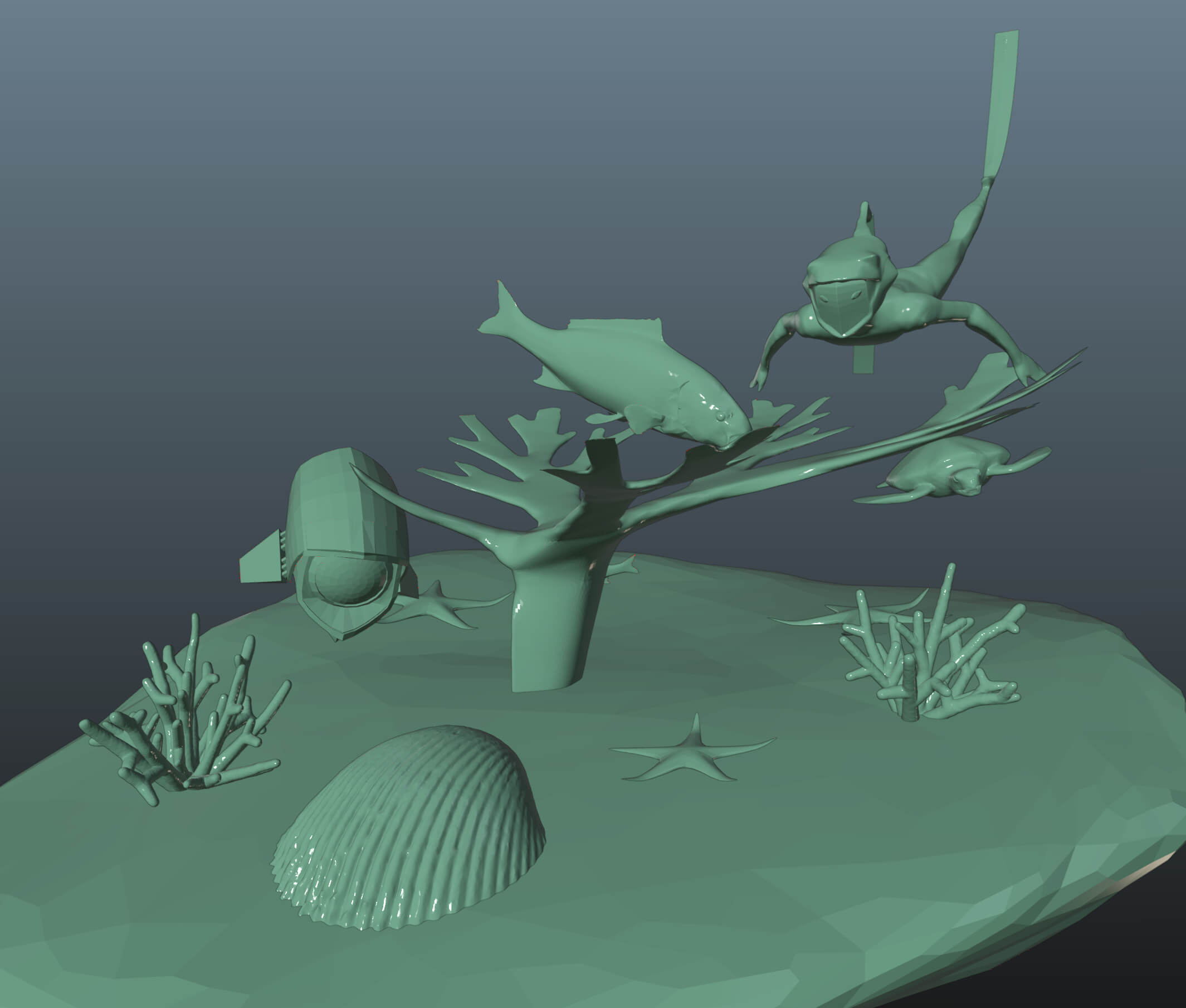 Abzu Diorama - 3D Model by SOULSBORNEWM