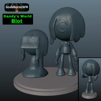 Dandy's World Blot Bonus 2 poses and BlotJr - 3D Model by SOULSBORNEWM
