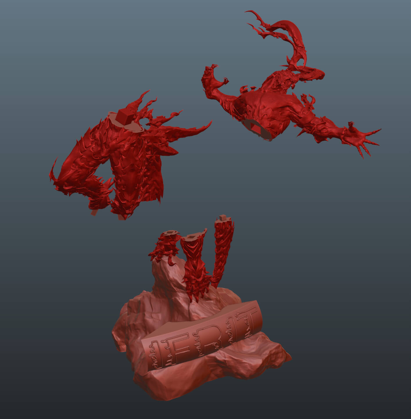 Final Fantasy XVI: Ifrit Vs Phoenix Diorama (Two Versions) - 3D Model by SOULSBORNEWM