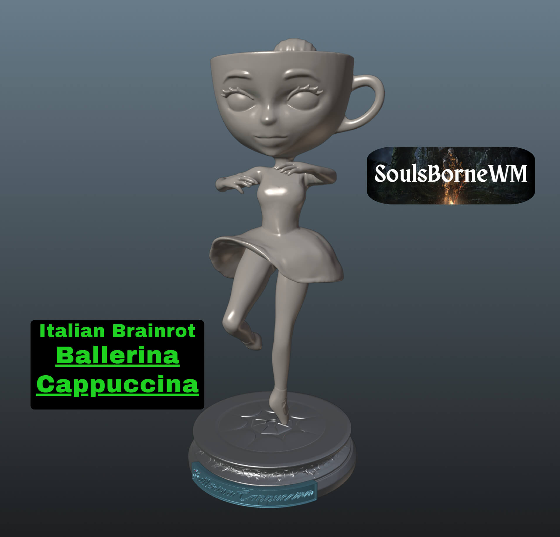 Italian Brainrot Ballerina Cappuccina - 3D Model by SOULSBORNEWM