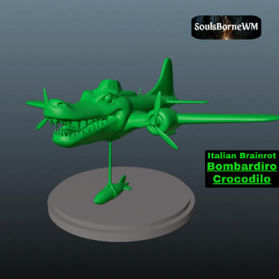 Italian Brainrot Bombardiro Crocodilo - 3D Model by SOULSBORNEWM