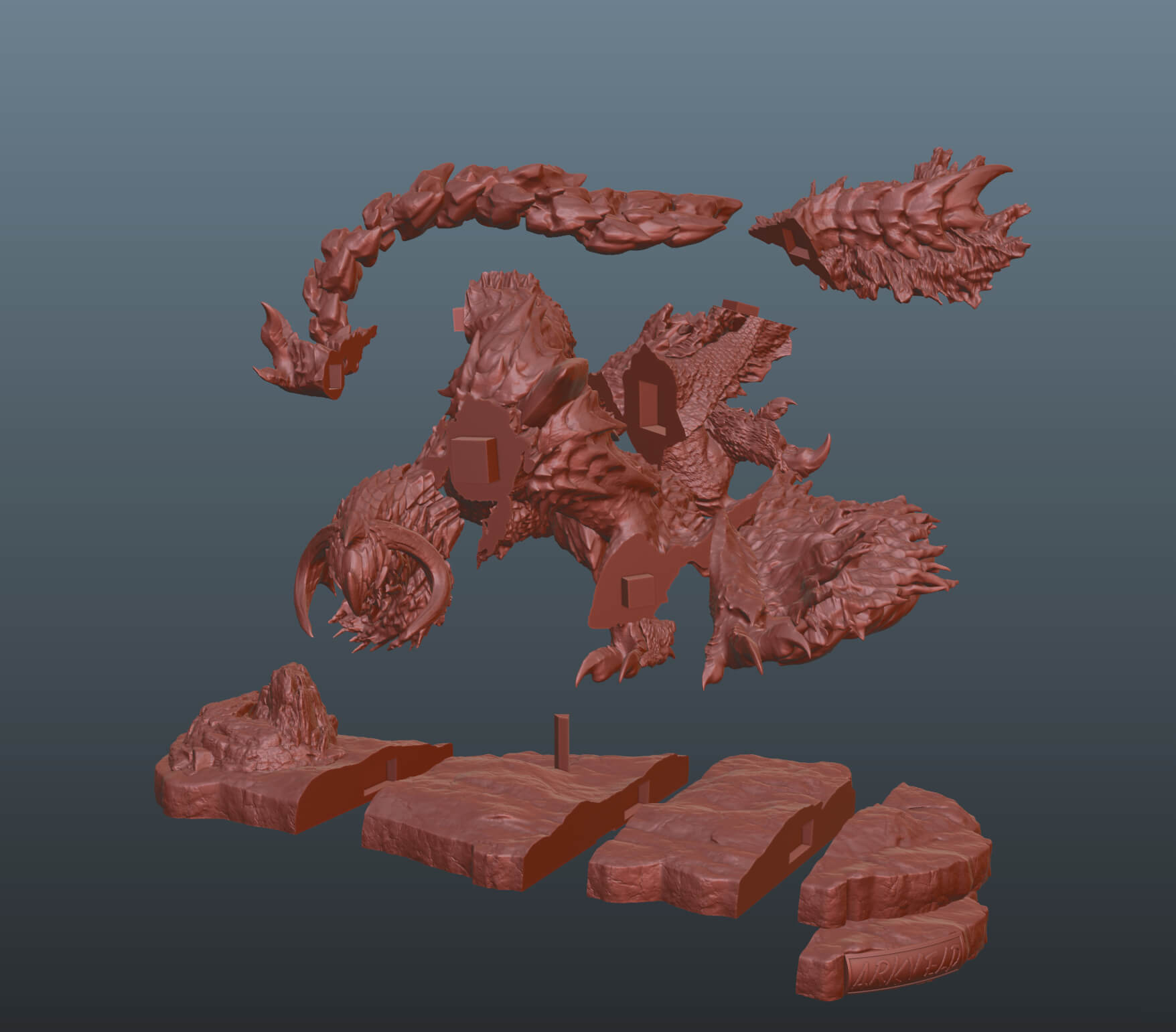 Monster Hunter Wilds Arkveld - 3D Model by SOULSBORNEWM