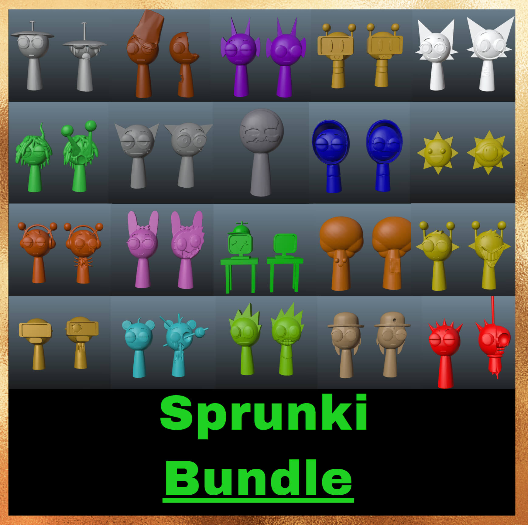 Sprunki Bundle - 3D Model by SOULSBORNEWM