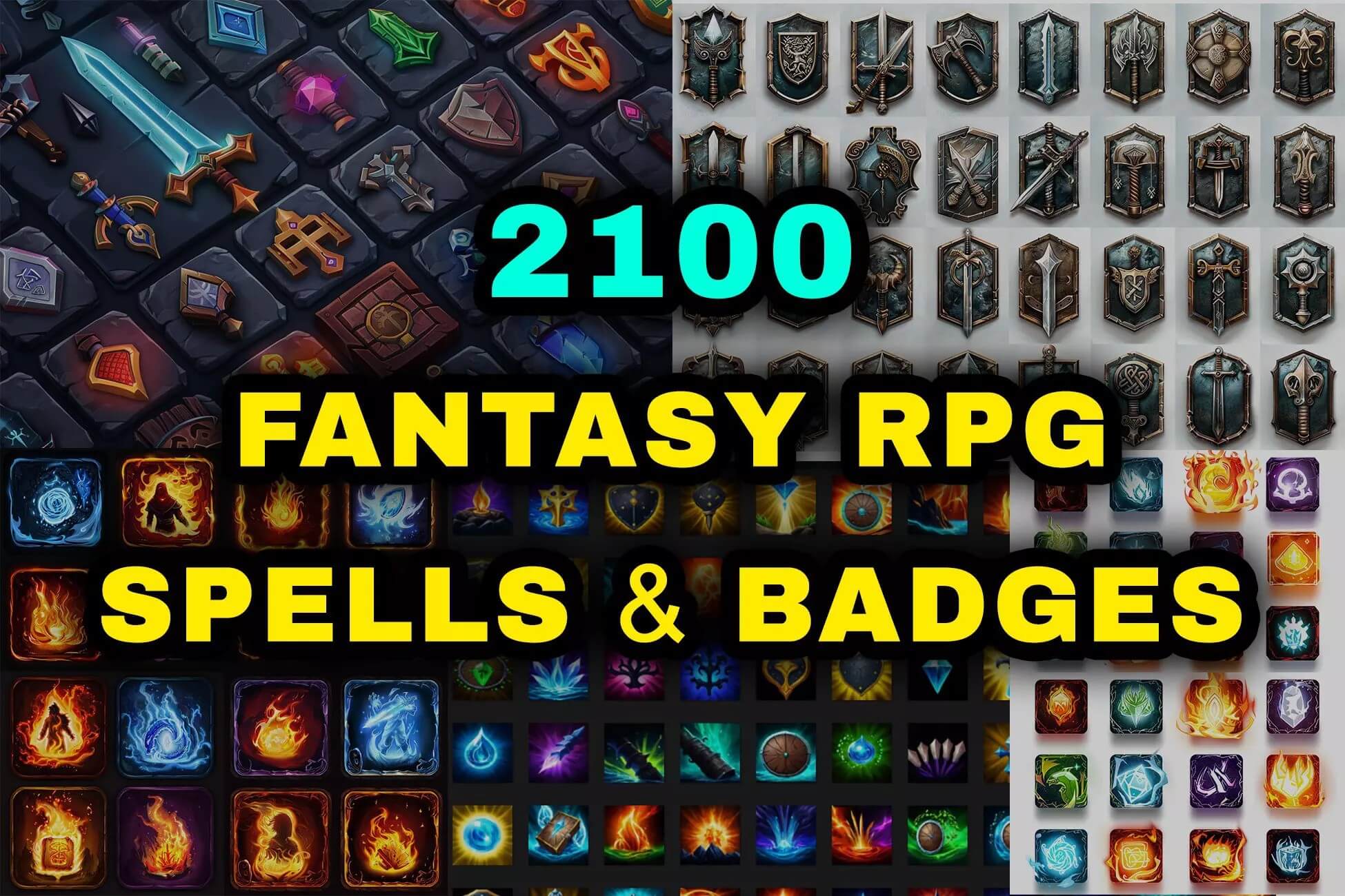 2100 Spellbook & Badges Megapack - 2D Game Asset by SoundPro