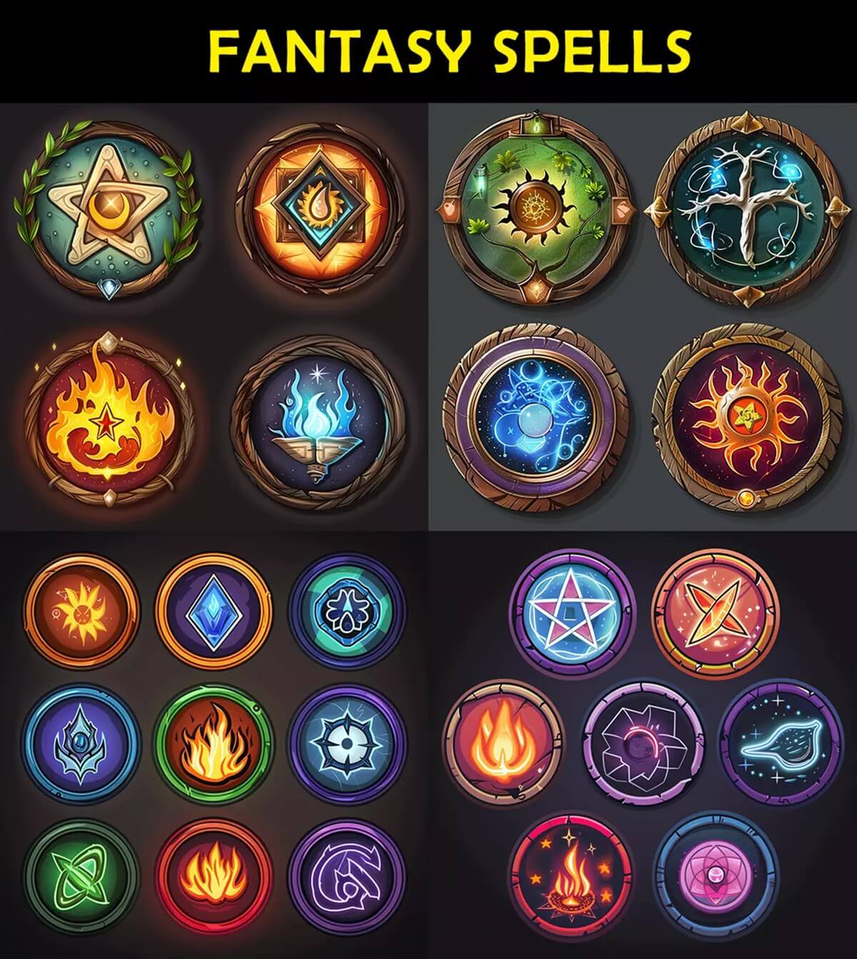 2100 Spellbook & Badges Megapack - 2D Game Asset by SoundPro