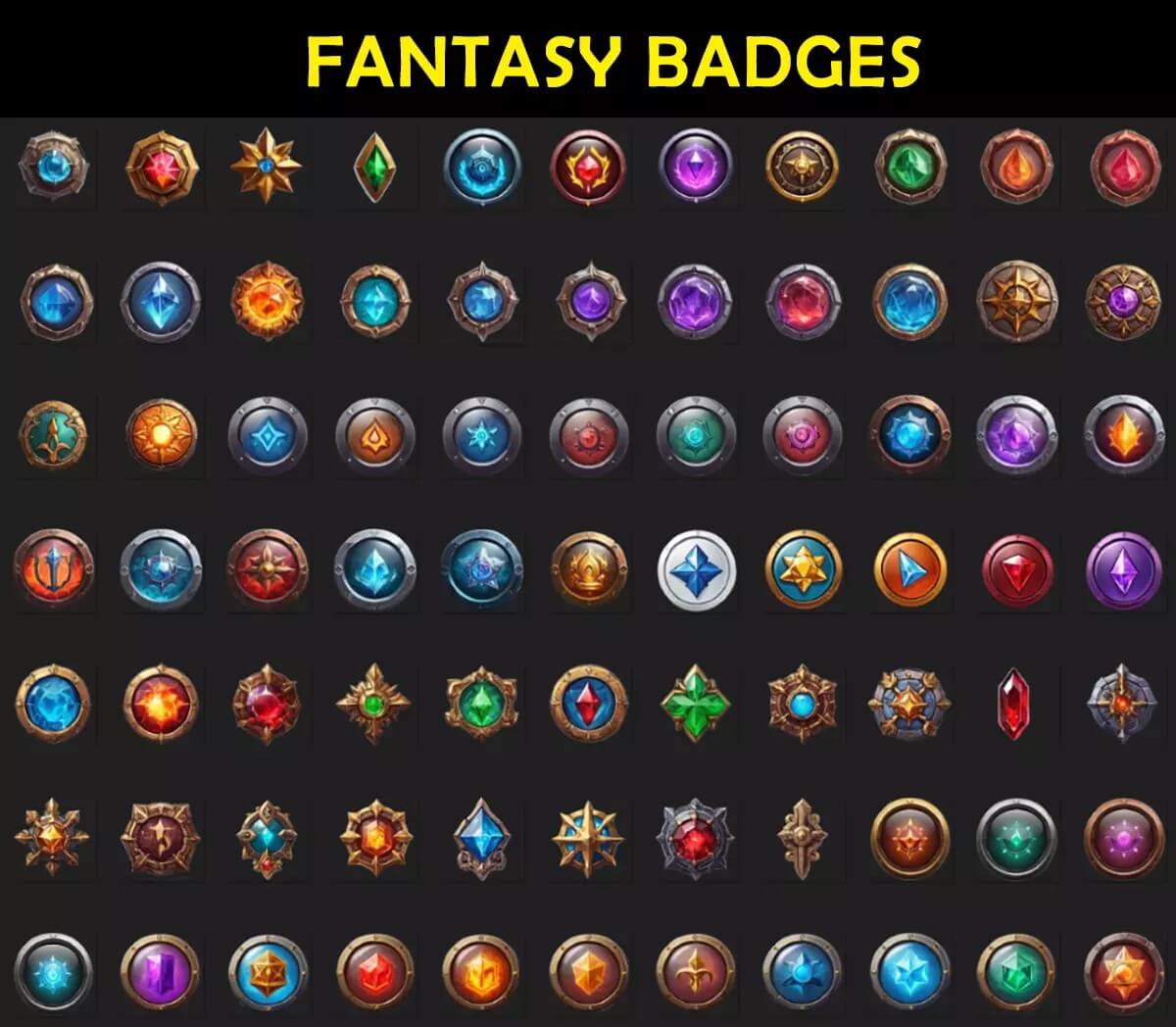 2100 Spellbook & Badges Megapack - 2D Game Asset by SoundPro