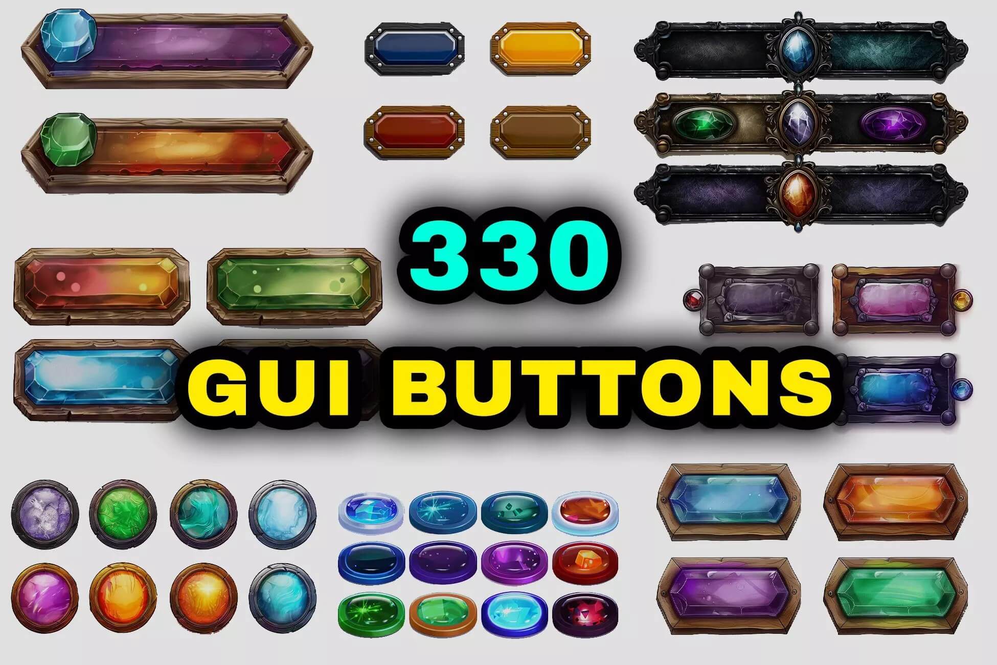 330 Gui Buttons - 2D Game Asset by SoundPro