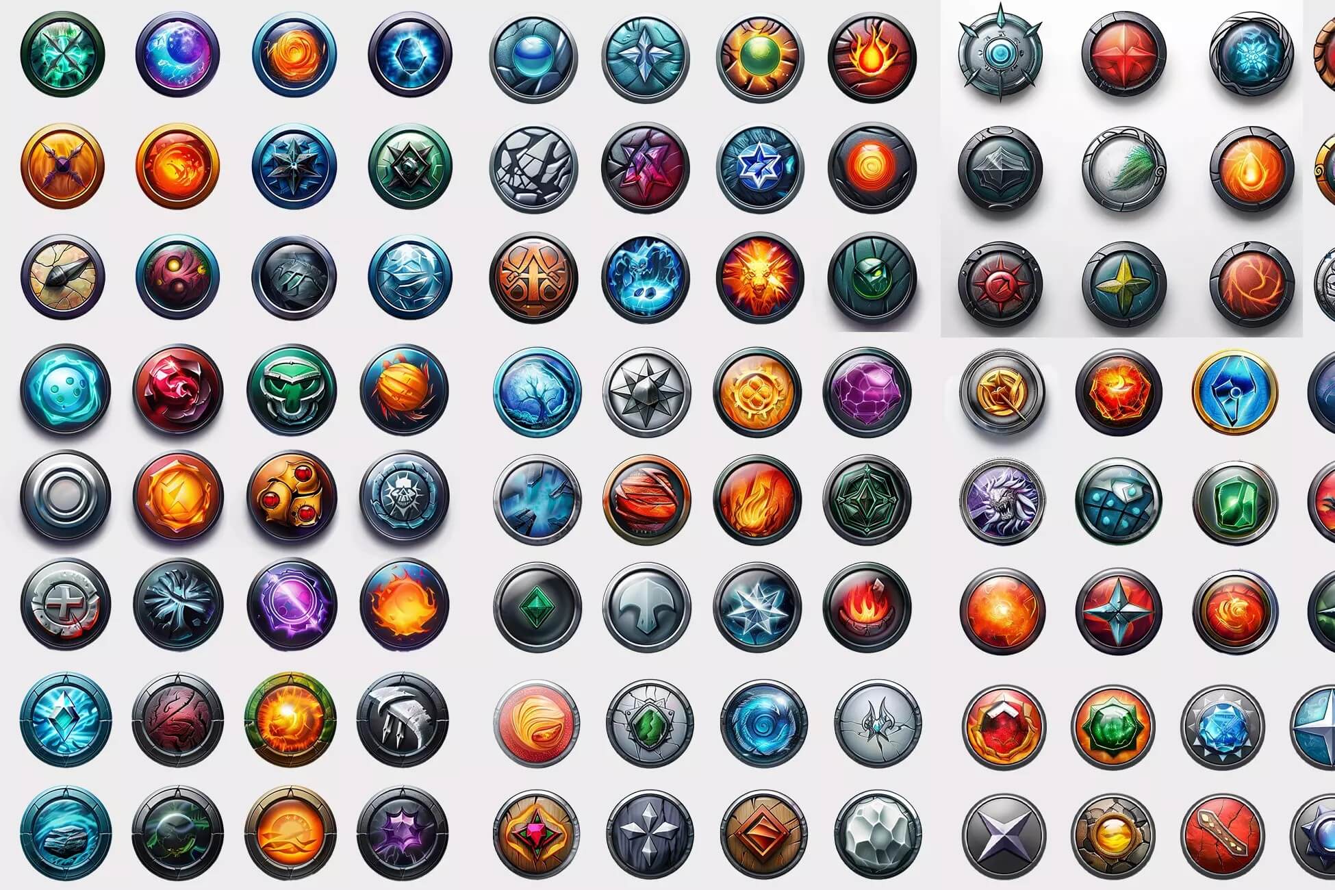 500 Fantasy Badges and Spells - 2D Game Asset by SoundPro