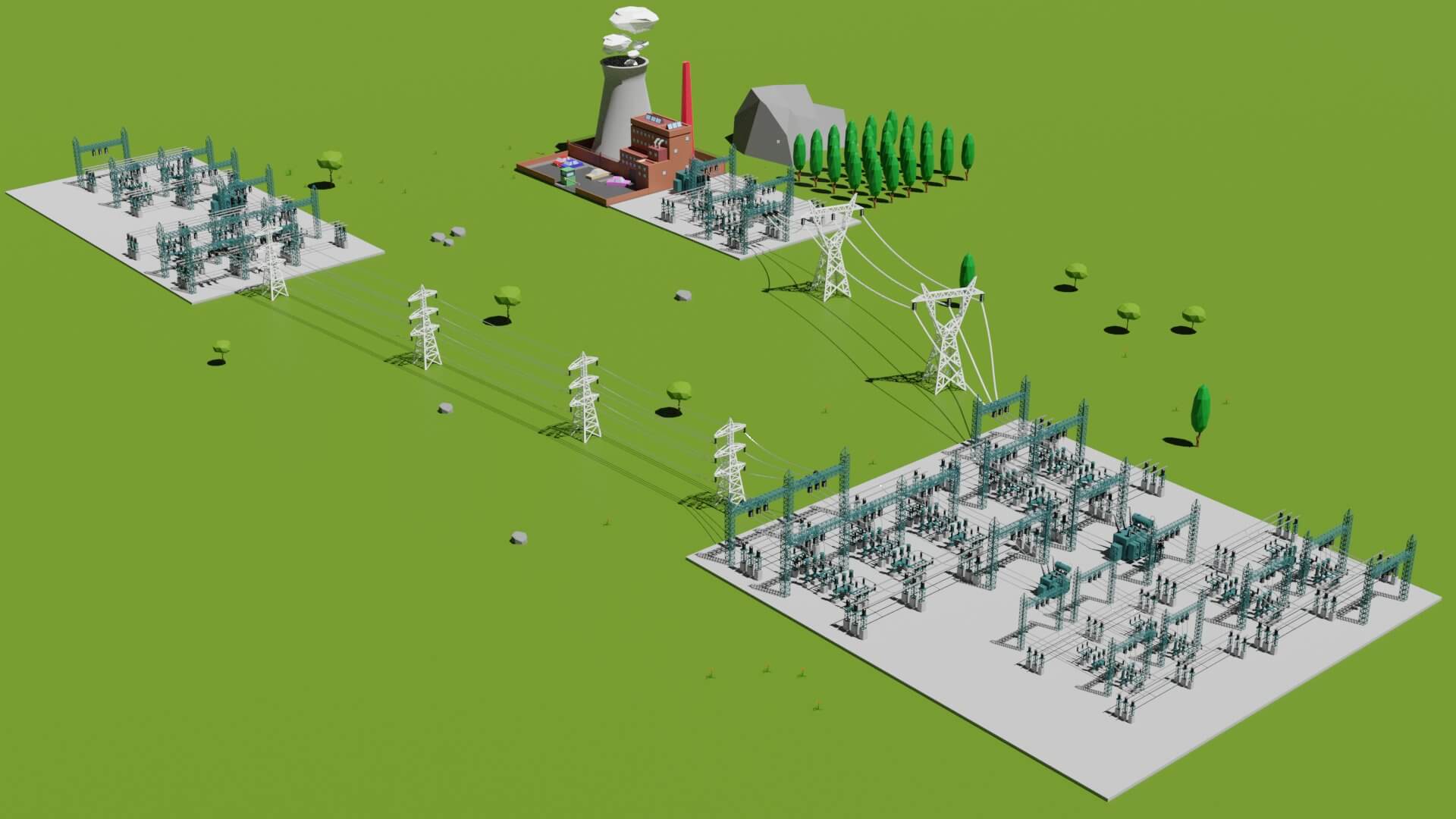 Electrical Grid Miniature - 3D Model by Sourabh_27