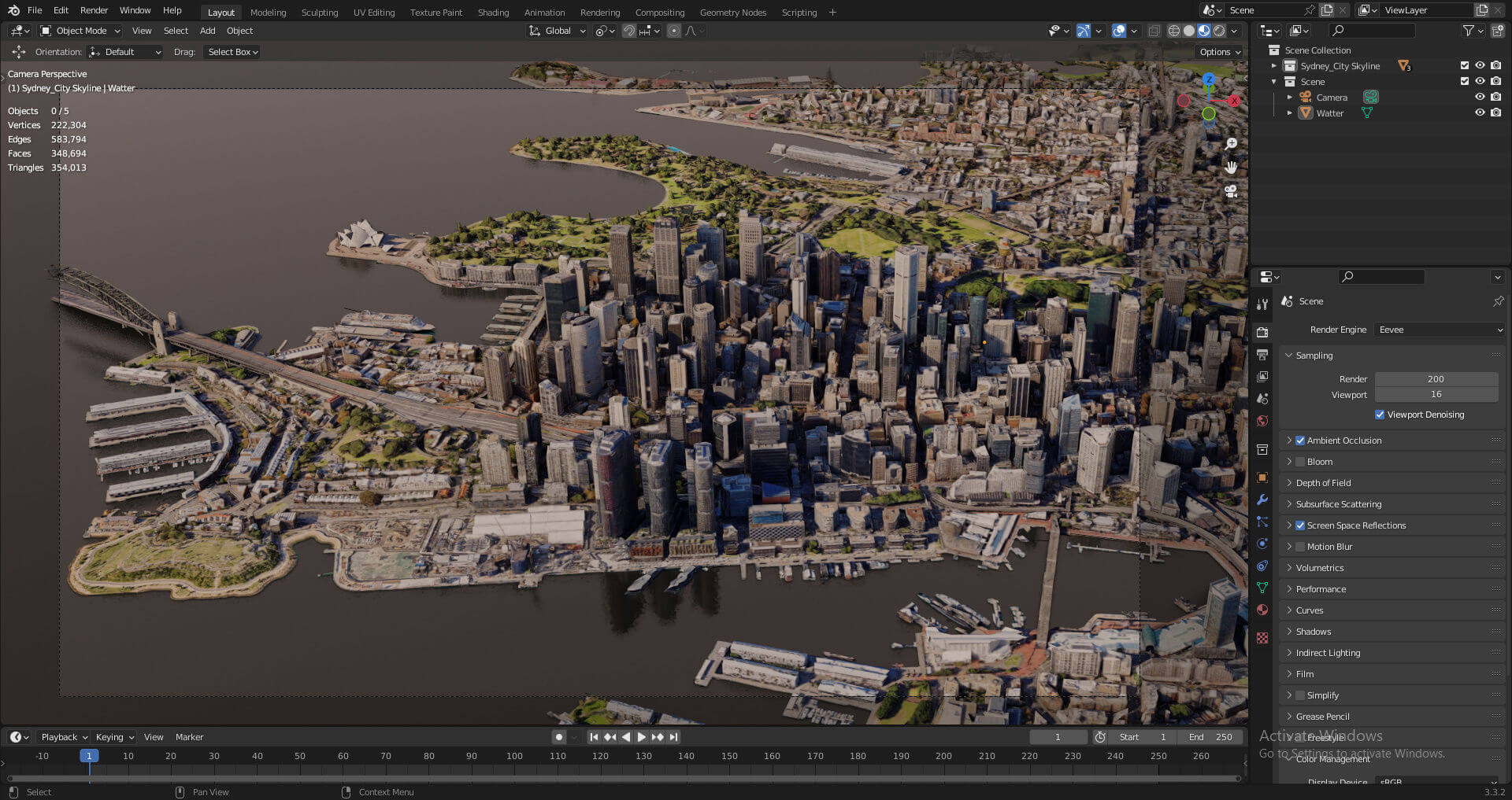 3D Skyline Sydney City Map by Sourav 3D Creation
