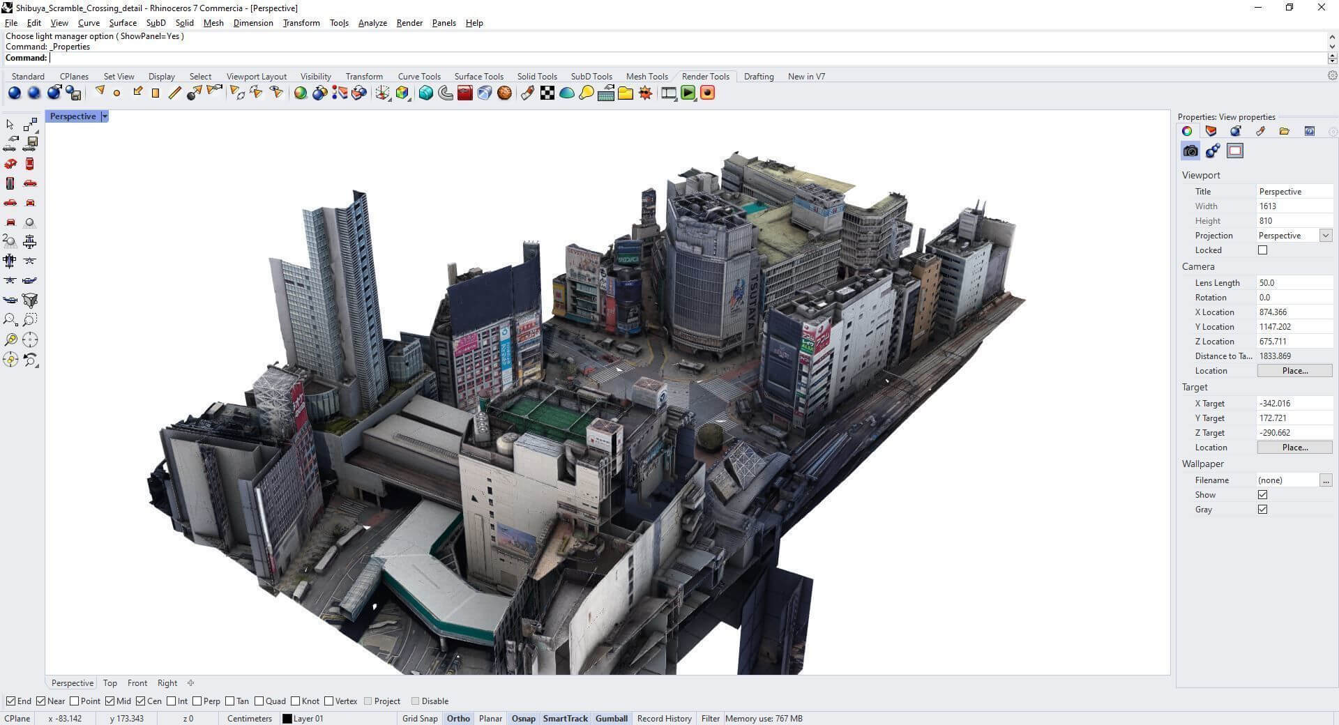 3D Tokyo Shibuya Scramble Crossing Low Poly Model by Sourav 3D Creation