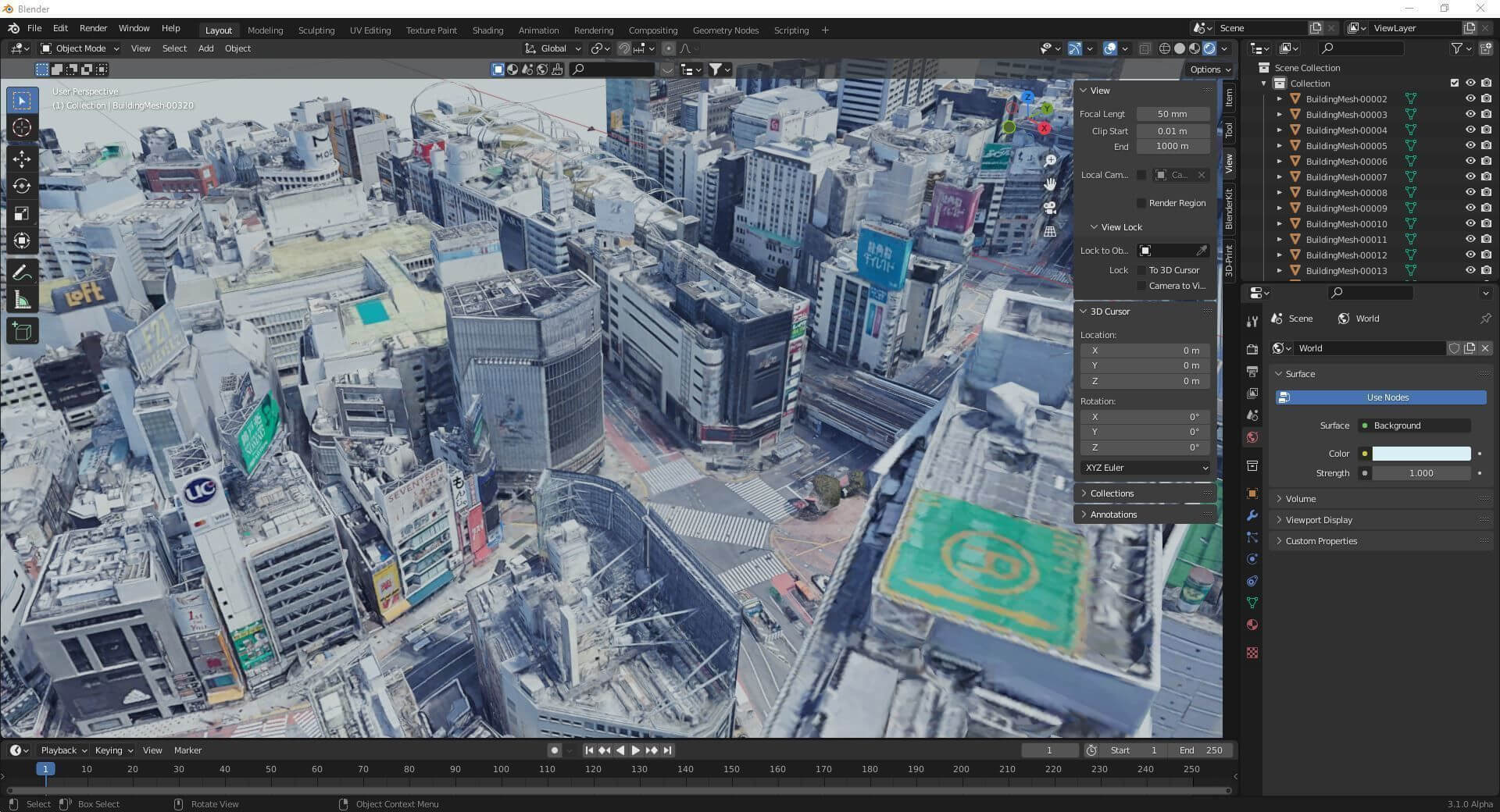 3D Tokyo Shibuya Scramble Crossing Low Poly Model by Sourav 3D Creation