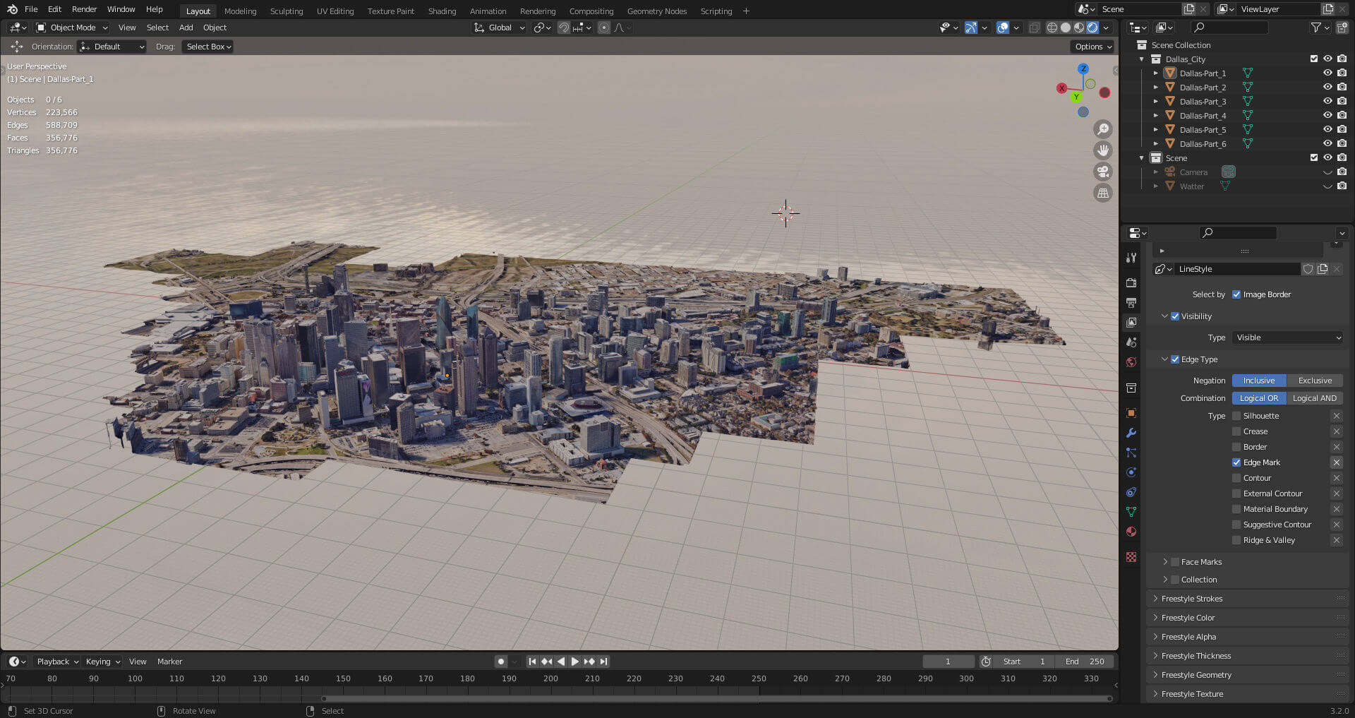 Dallas Skyline City Map - 3D Model by Sourav 3D Creation