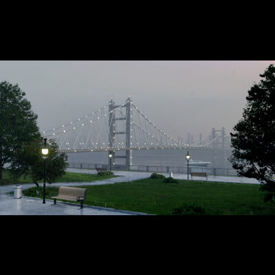 Hyper Realistic Suspension Bridge in Town Environment - 3D Model by ...