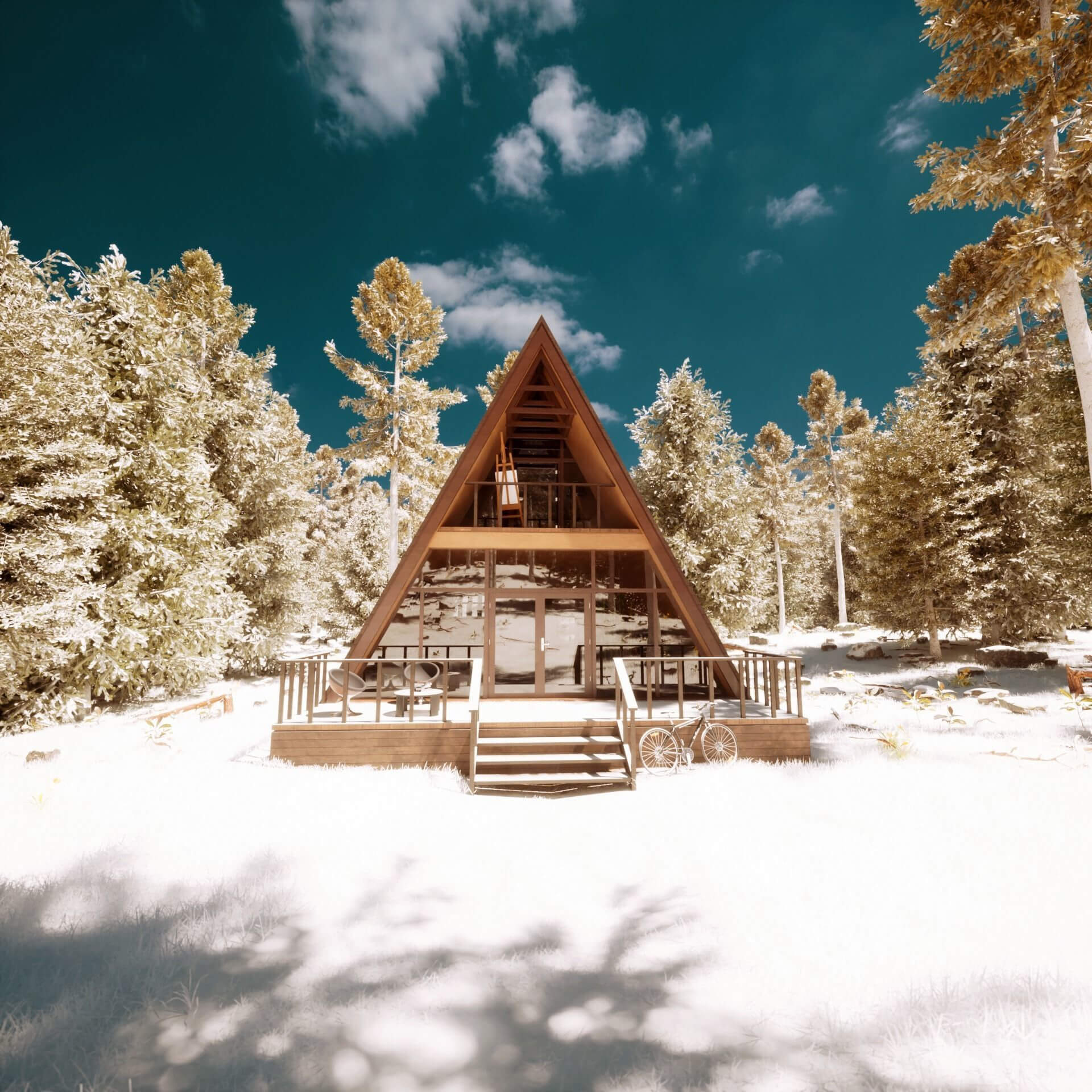 Realistic Forest Wooden House Design - 3D Model by Sourav 3D Creation
