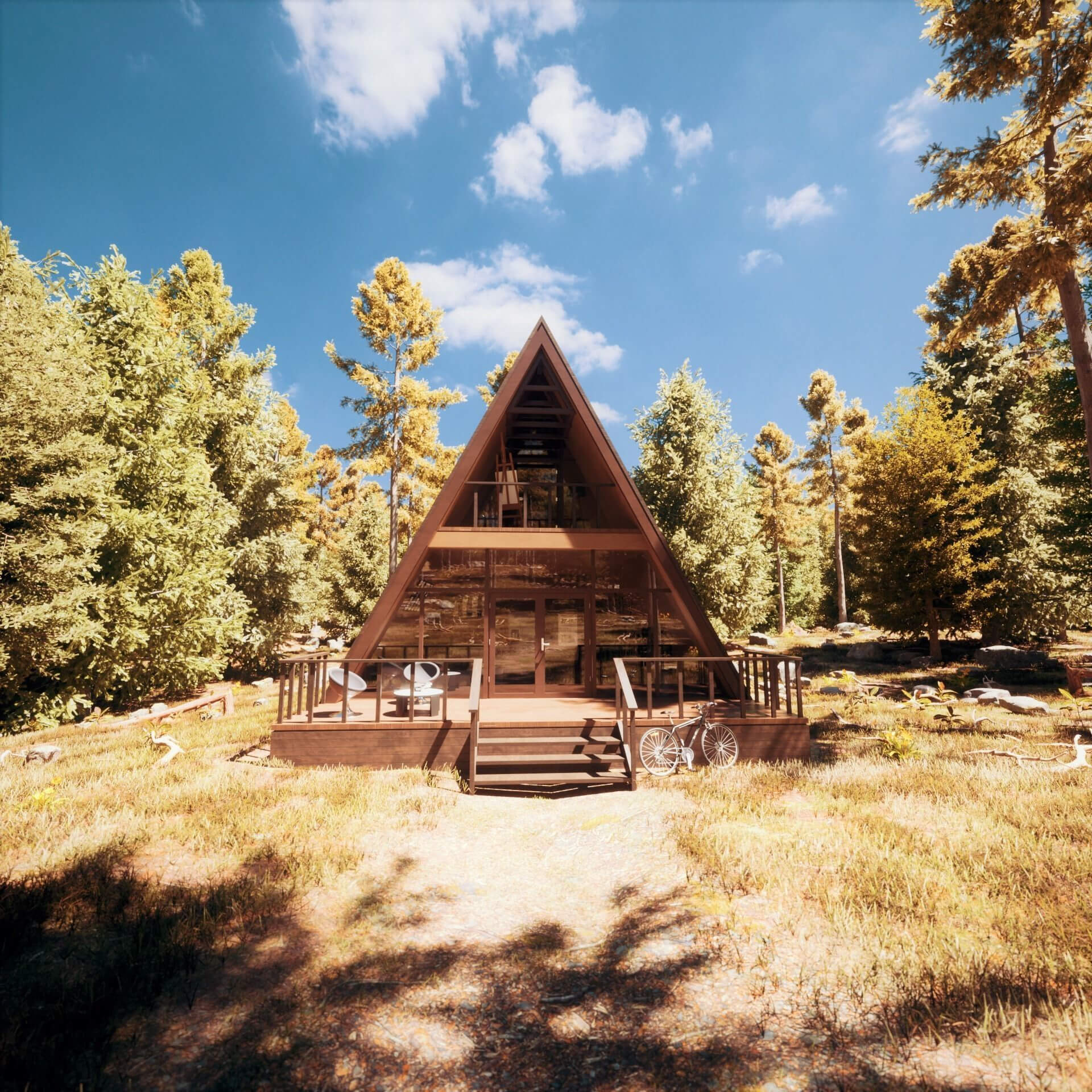 Realistic Forest Wooden House Design - 3D Model by Sourav 3D Creation