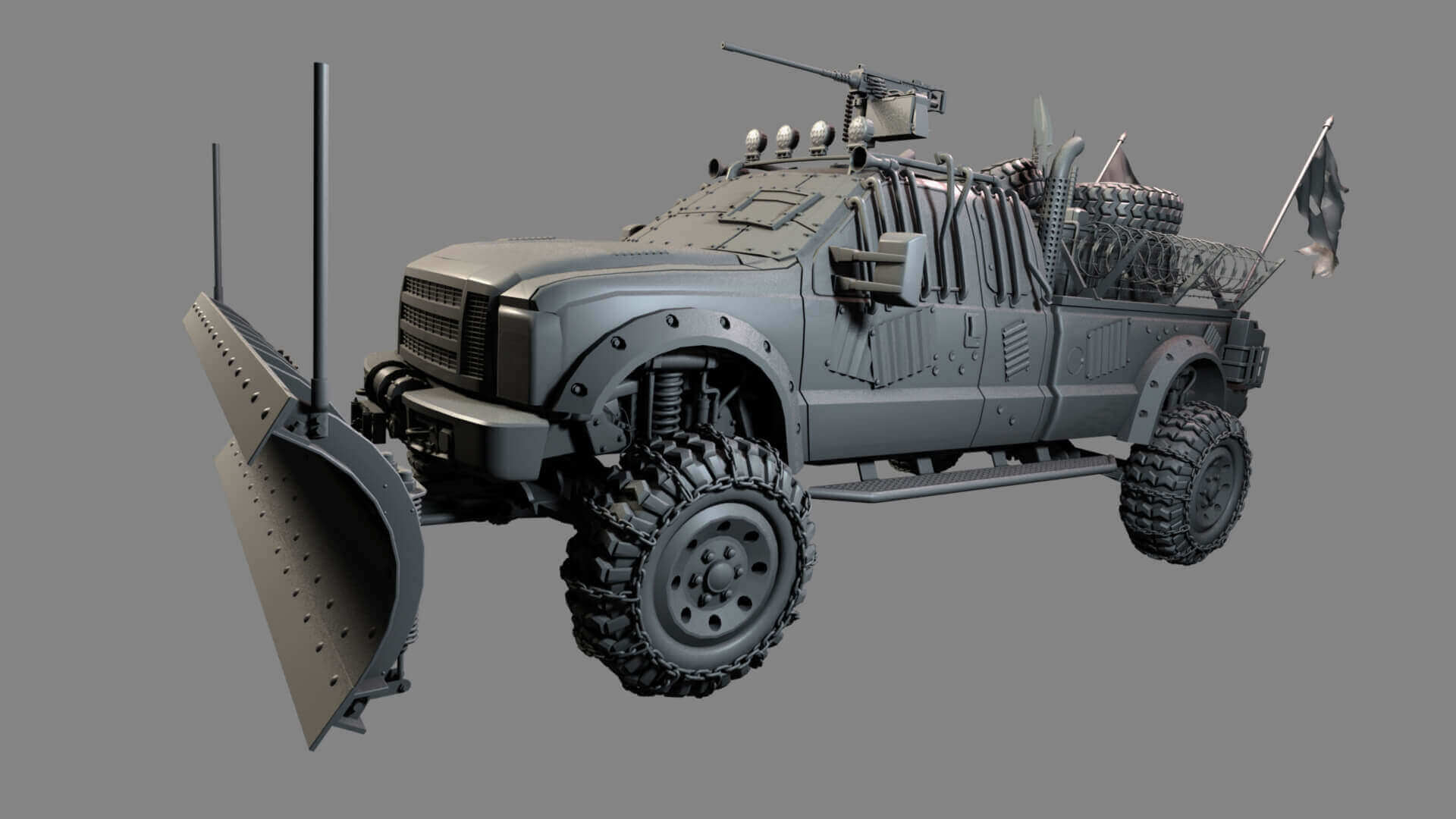 Apocalyptic Truck 3D Render, Digital Art by spadedallover