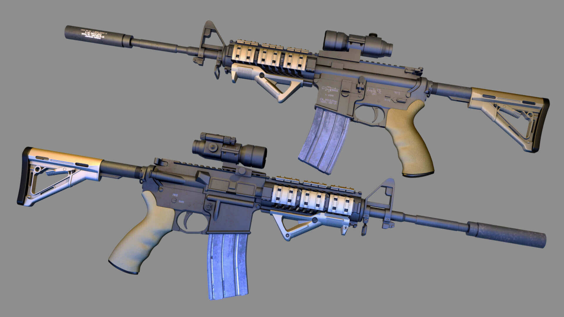 Customized M4 3D Render, Digital Art by spadedallover