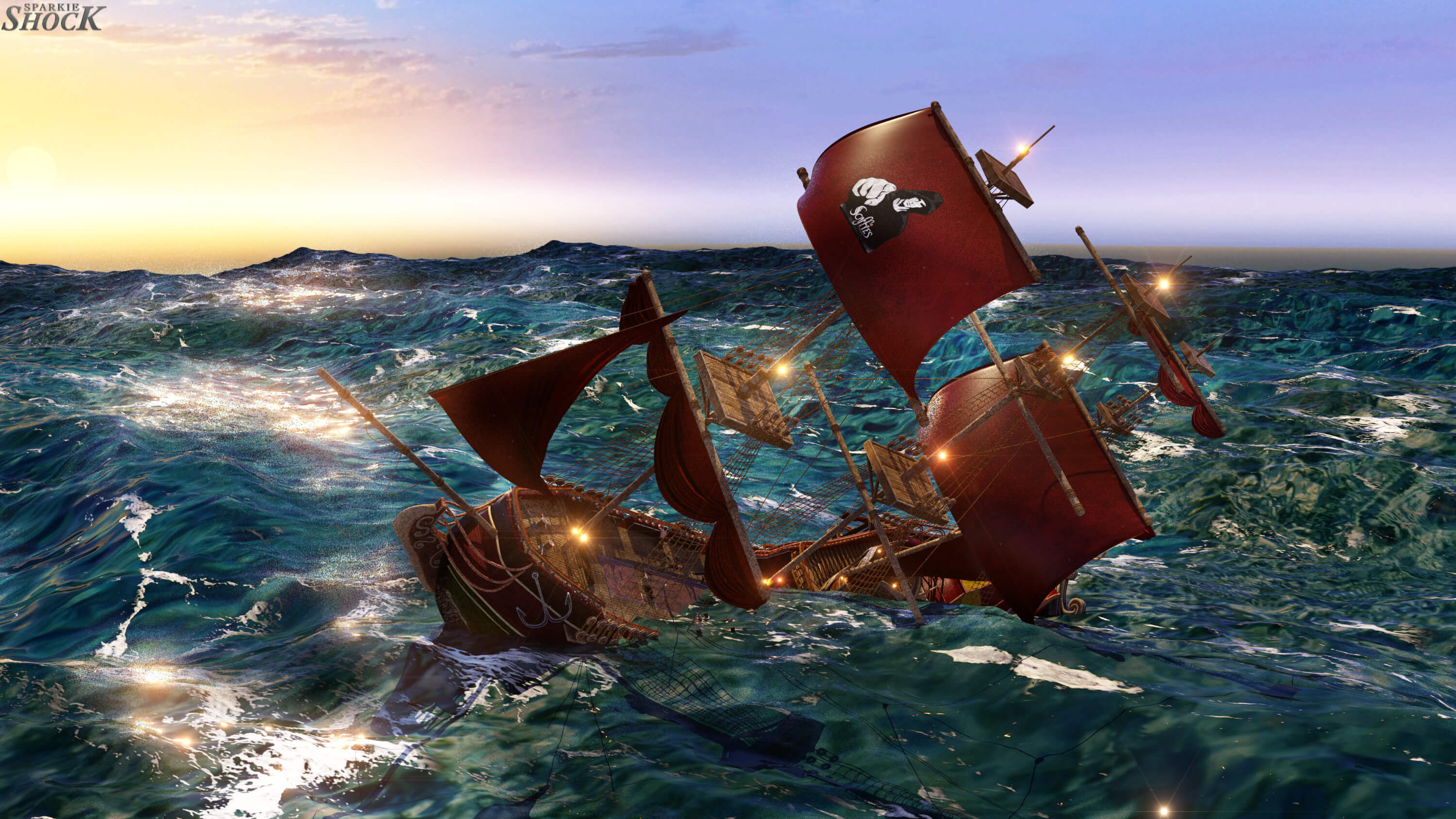 The fate of the Pirates 3D Render, Digital Art by SparkieShock