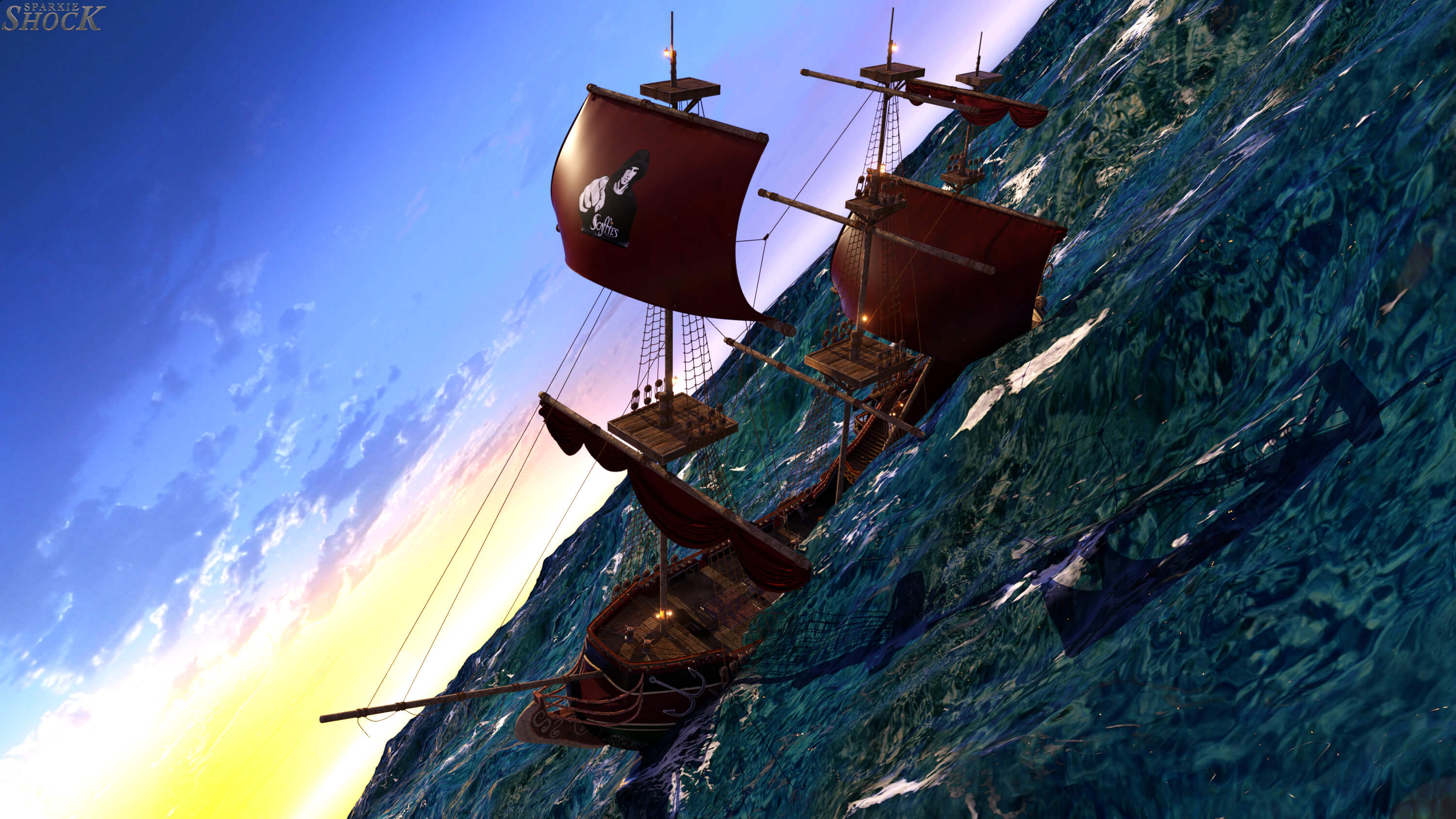 The fate of the Pirates 3D Render, Digital Art by SparkieShock
