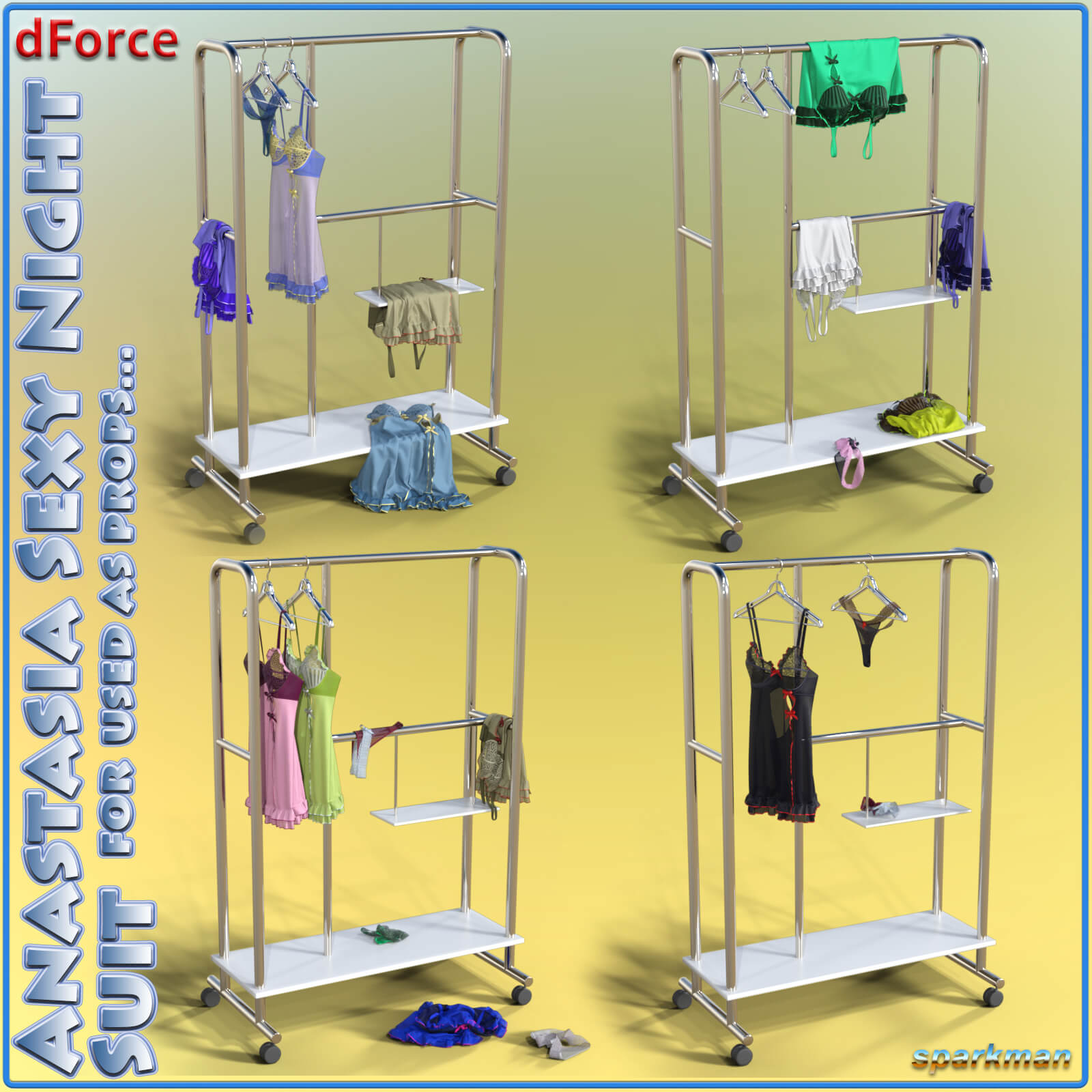 dForce Anastasia Sexy Night Suit for G8F @ G8.1F - Daz Content by Sparkman