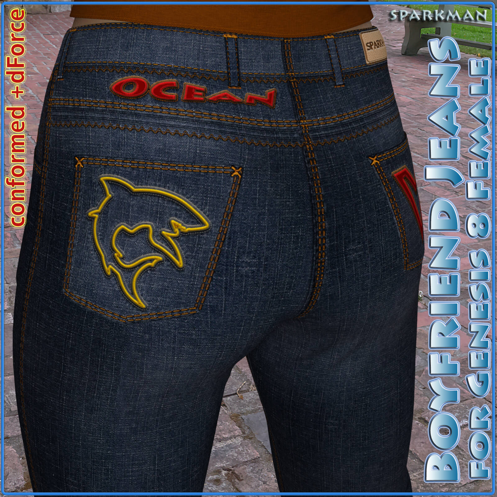 dForce Boyfriend Jeans for Genesis 8 Female - Daz Content by Sparkman