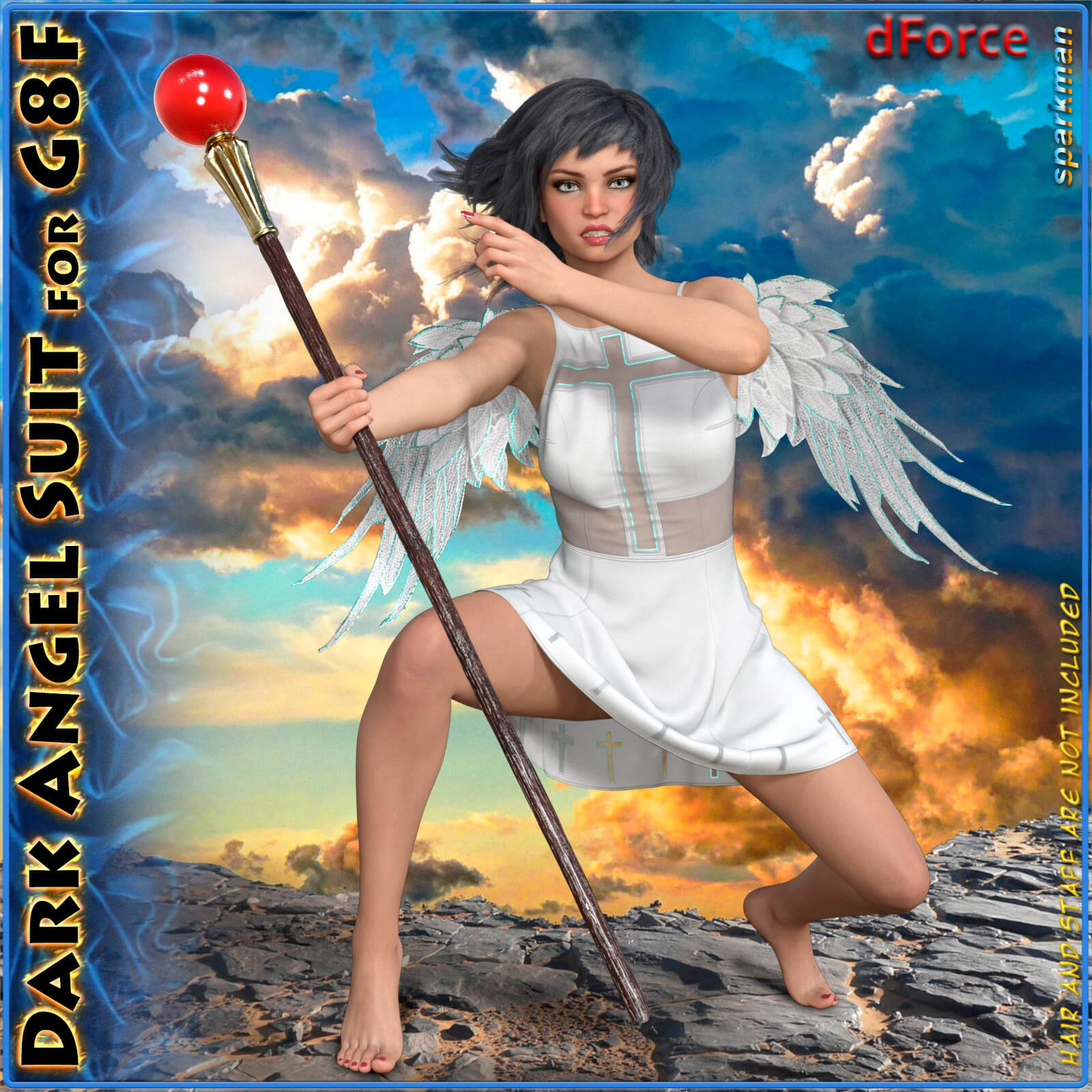 dForce Dark Angel Suit for Genesis 8 Female - Daz Content by Sparkman