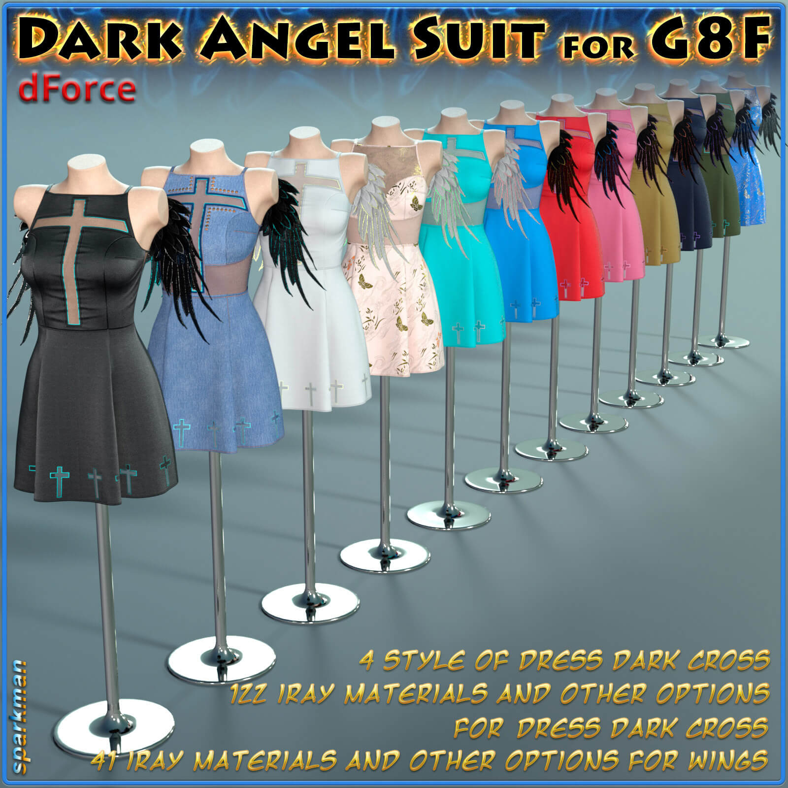 dForce Dark Angel Suit for Genesis 8 Female - Daz Content by Sparkman