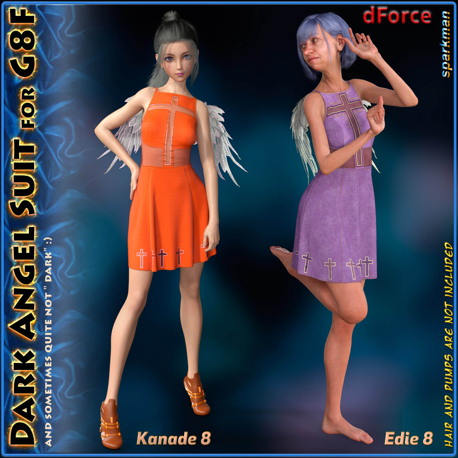 dForce Dark Angel Suit for Genesis 8 Female - Daz Content by Sparkman