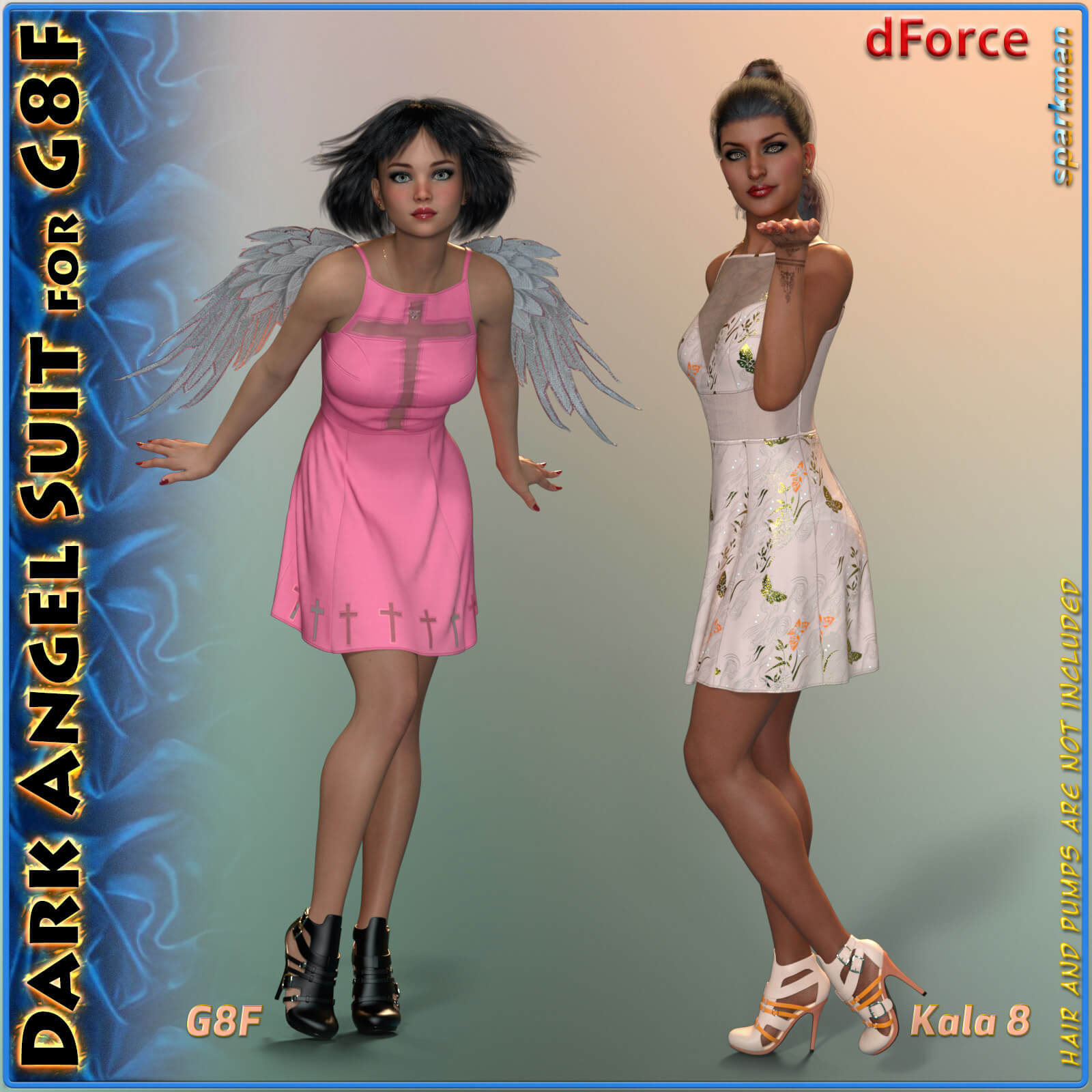 dForce Dark Angel Suit for Genesis 8 Female - Daz Content by Sparkman