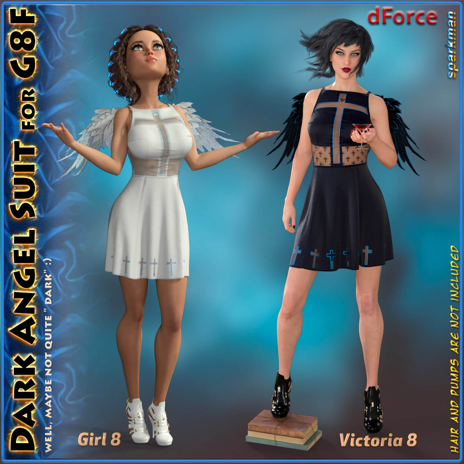 dForce Dark Angel Suit for Genesis 8 Female - Daz Content by Sparkman
