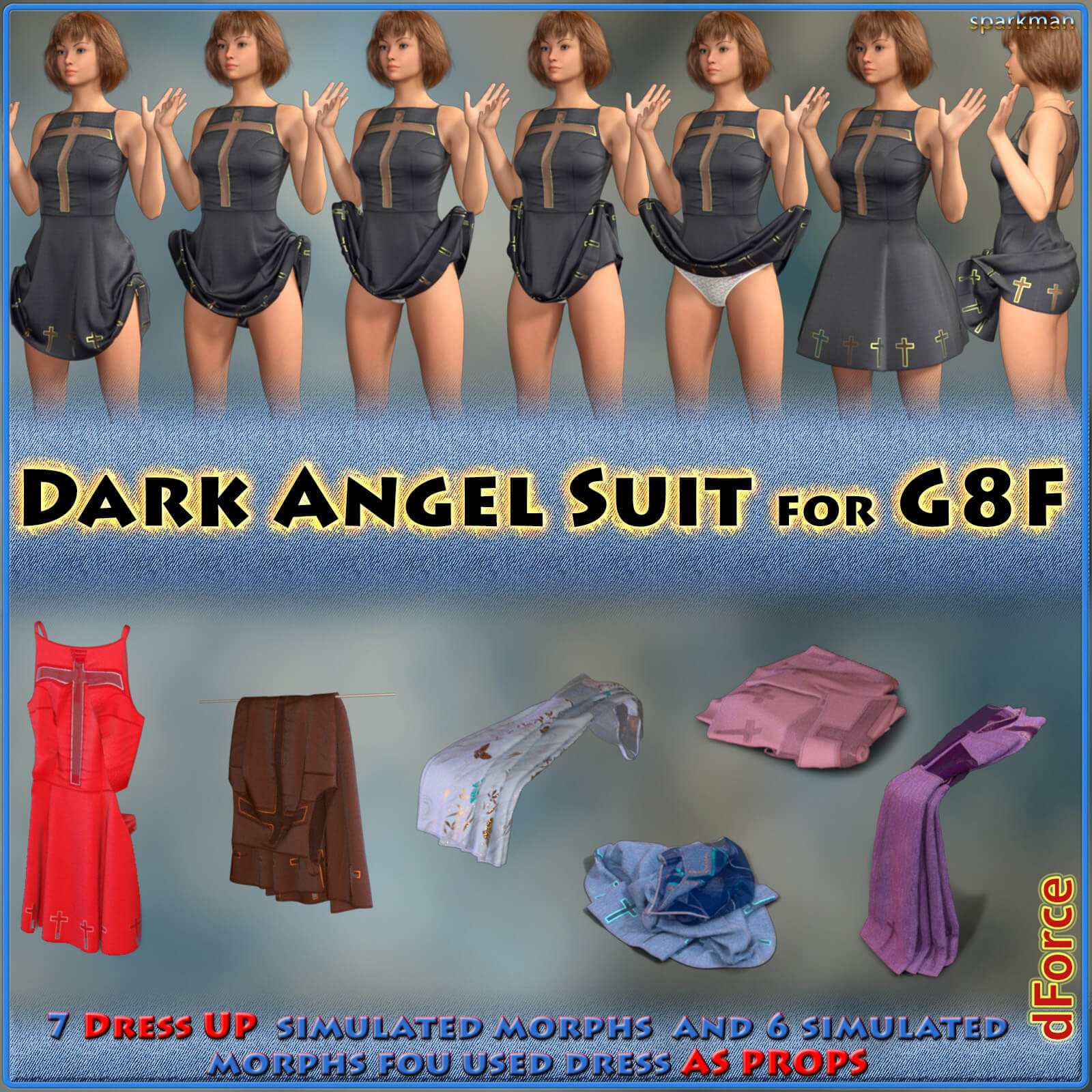dForce Dark Angel Suit for Genesis 8 Female - Daz Content by Sparkman