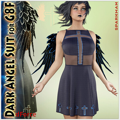 dForce Dark Angel Suit for Genesis 8 Female - Daz Content by Sparkman