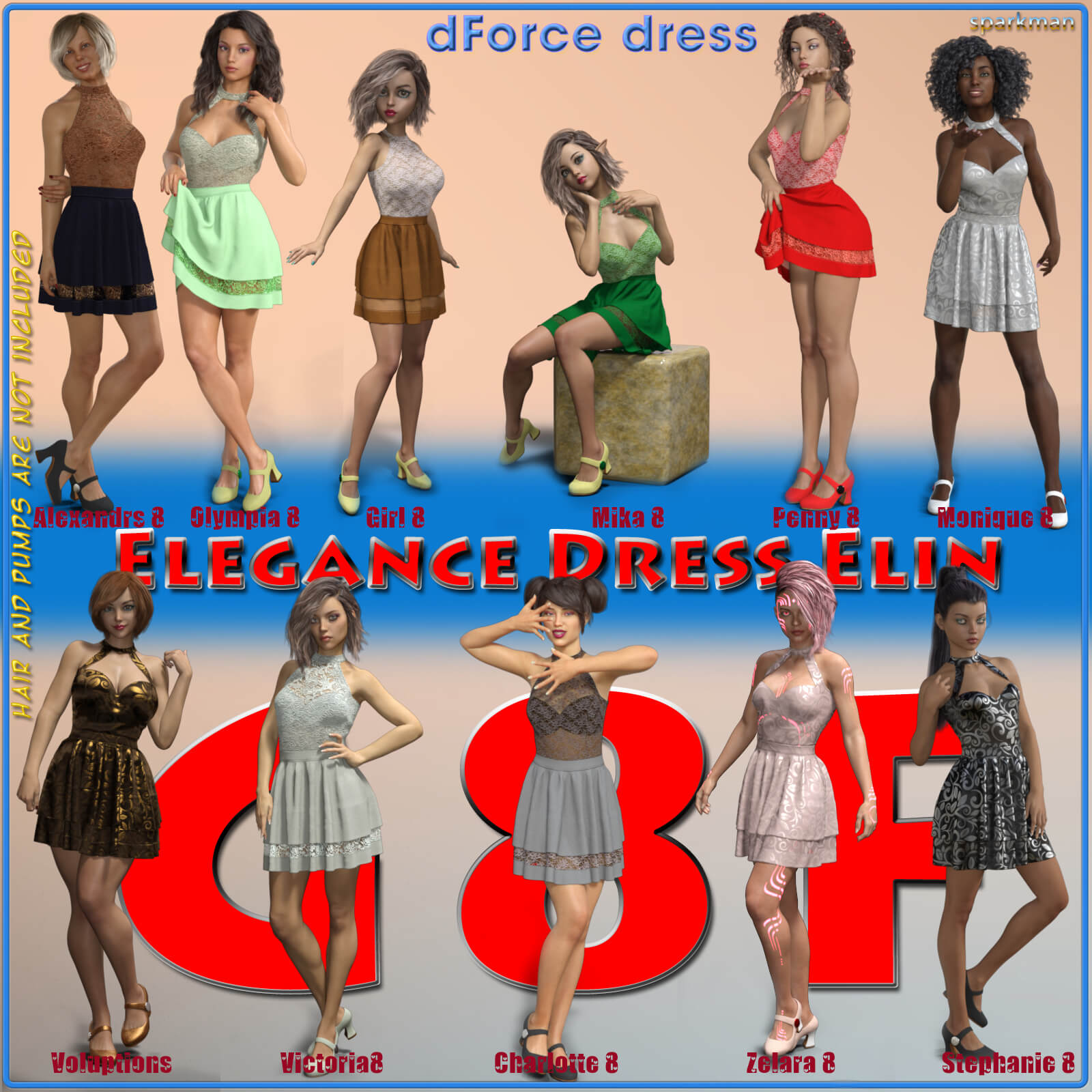 dForce Elegance Dress Elin for Genesis 8 Female - Daz Content by Sparkman