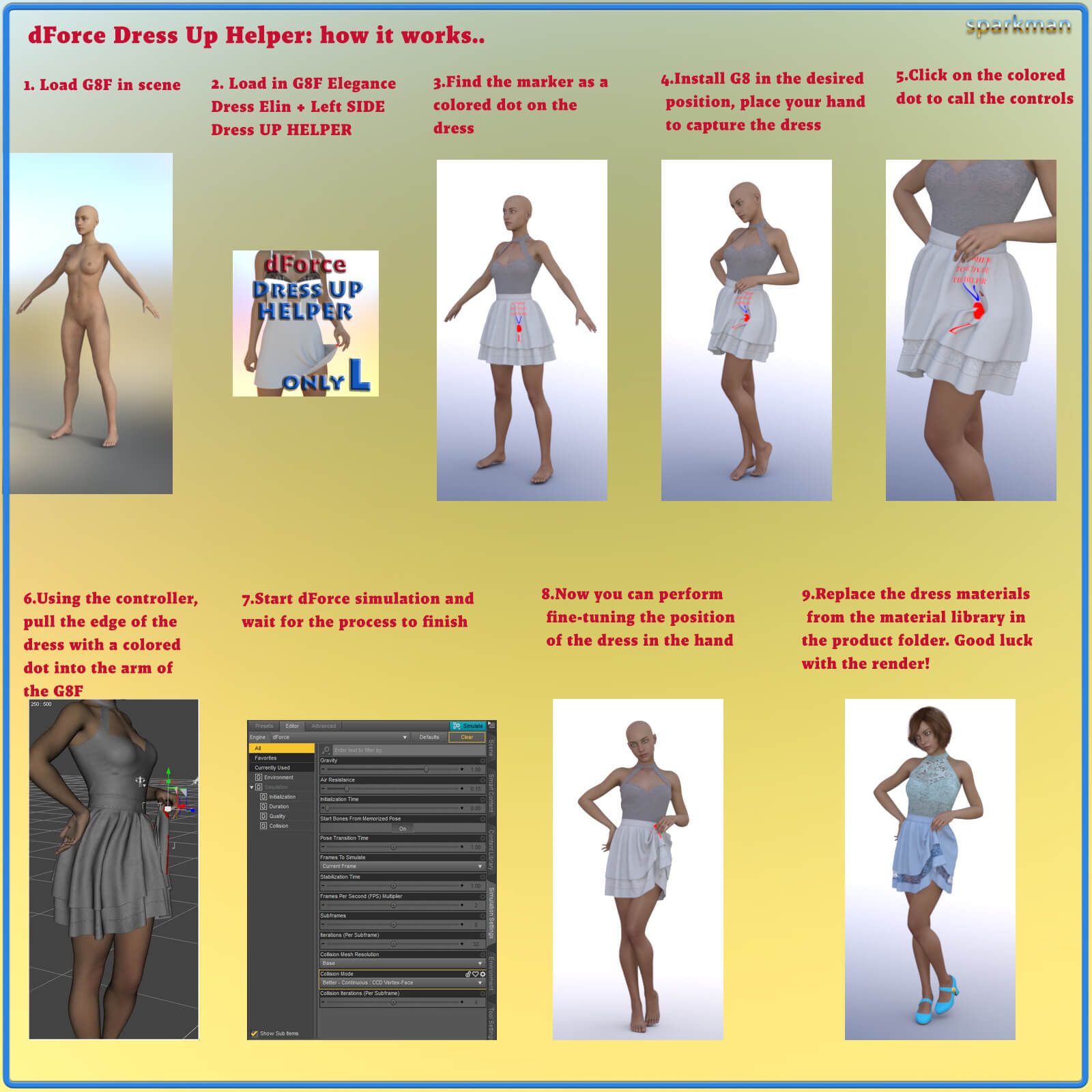 dForce Elegance Dress Elin for Genesis 8 Female - Daz Content by Sparkman